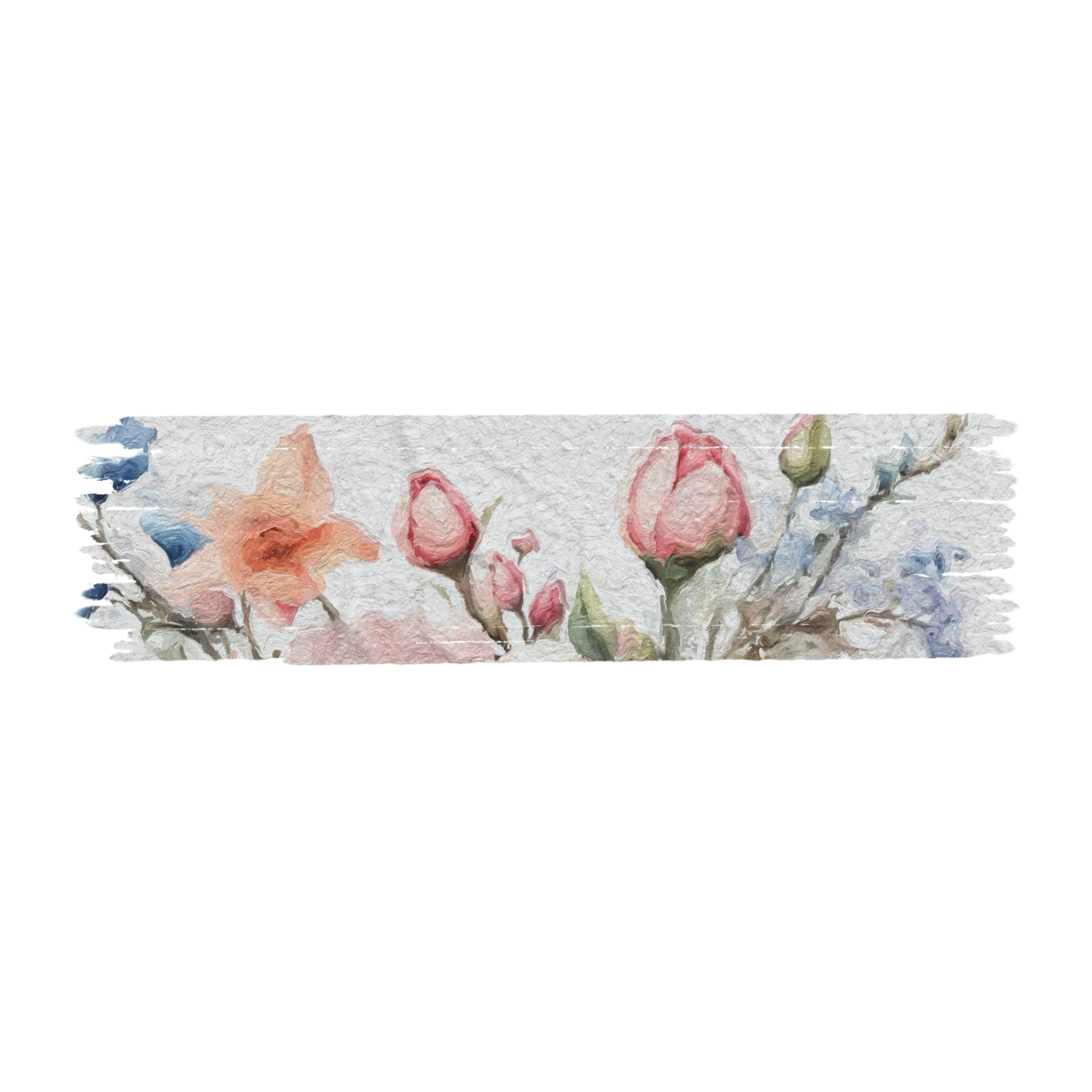 Vintage Flowers Stickers Tape. 45717901 Png