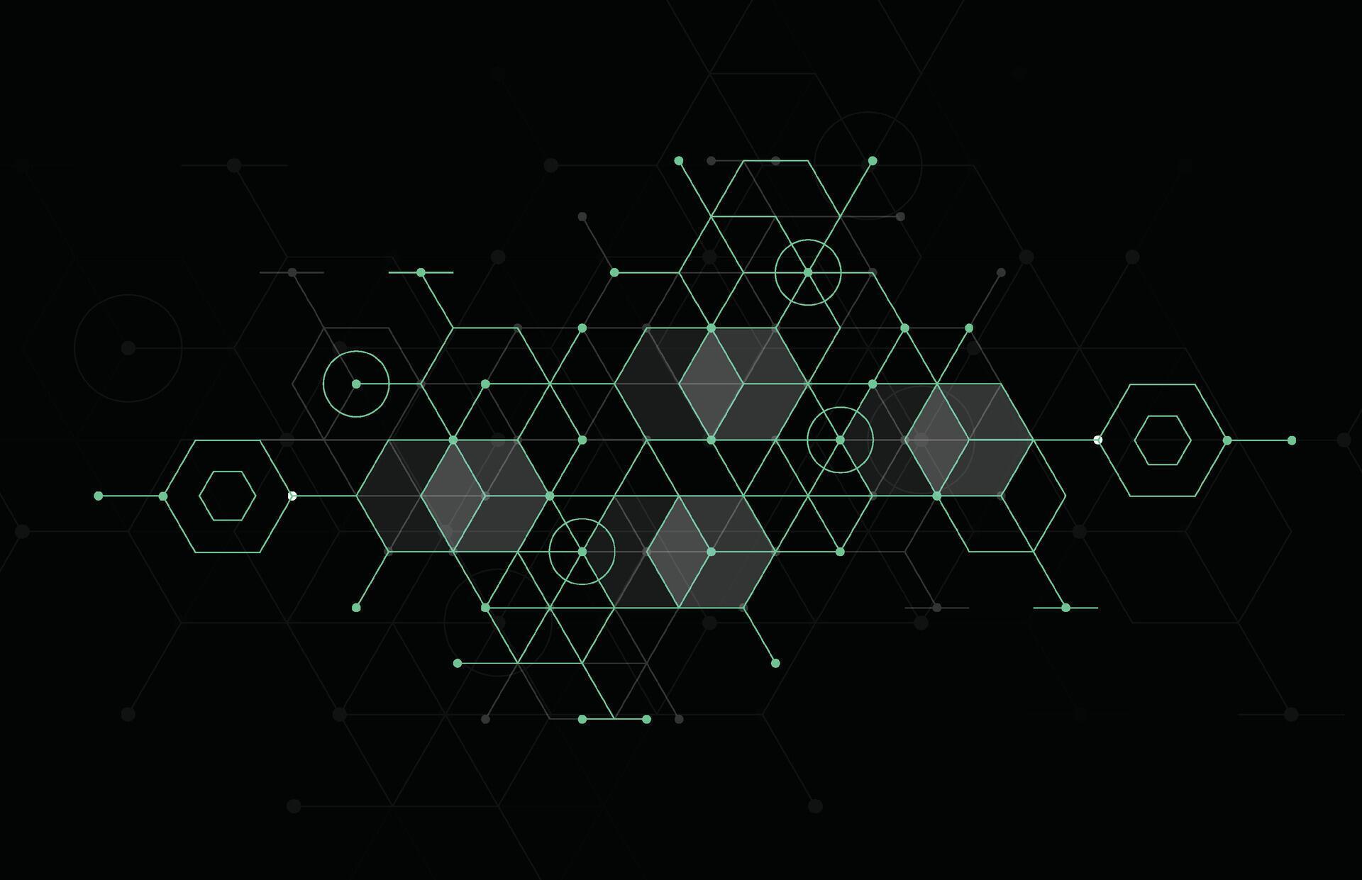 Abstract Geometric Boxes Pattern Dot Line Connection Background Modern