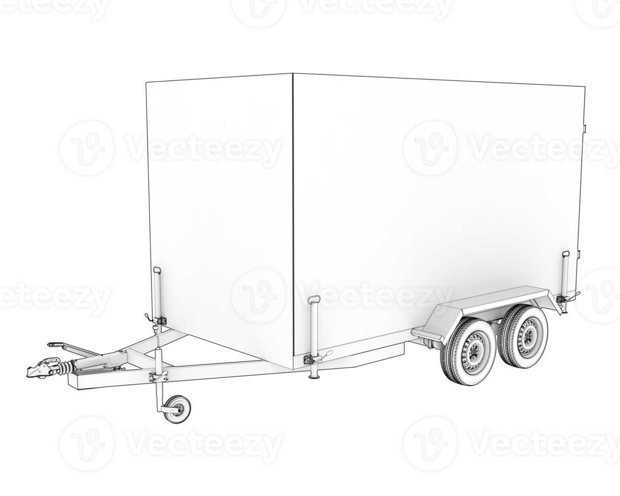 Refrigerated Trailer Isolated On Background 3d Rendering Illustration 45720652 Png