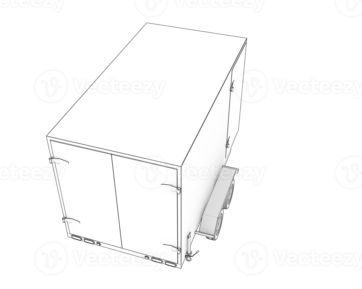 Refrigerated Trailer Isolated On Background 3d Rendering Illustration 45721491 Png