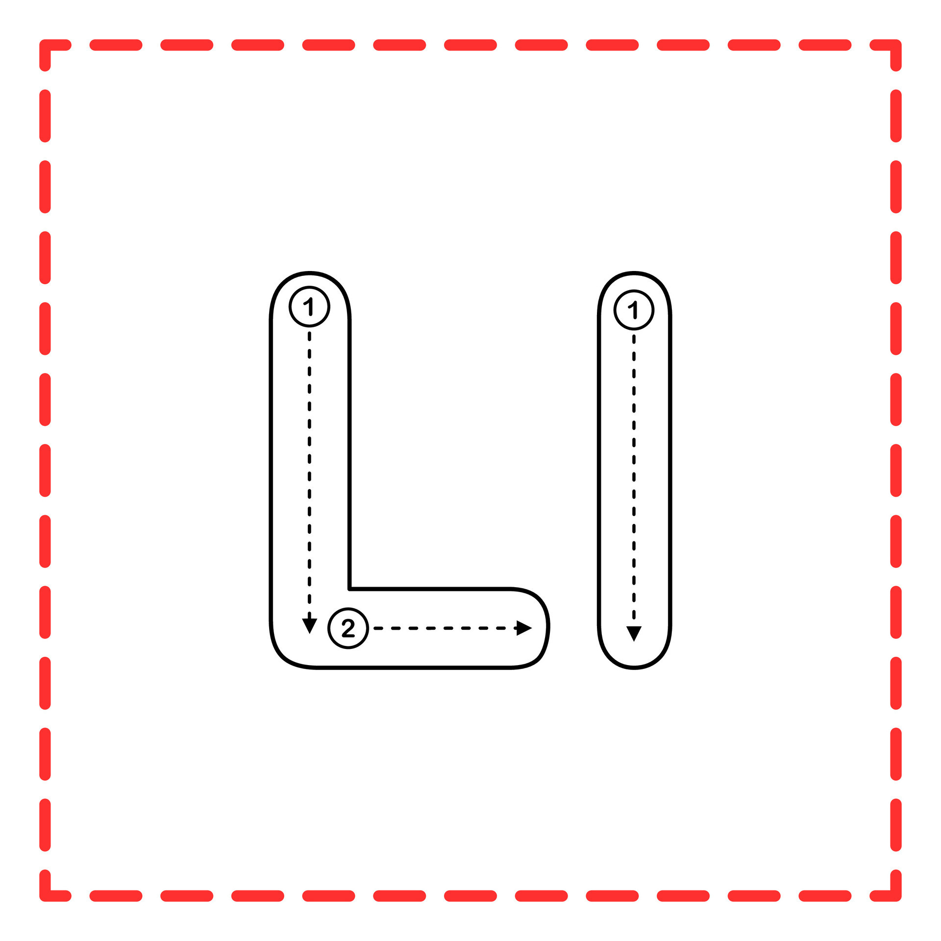 tracing alphabet set l 45726079 Vector Art at Vecteezy