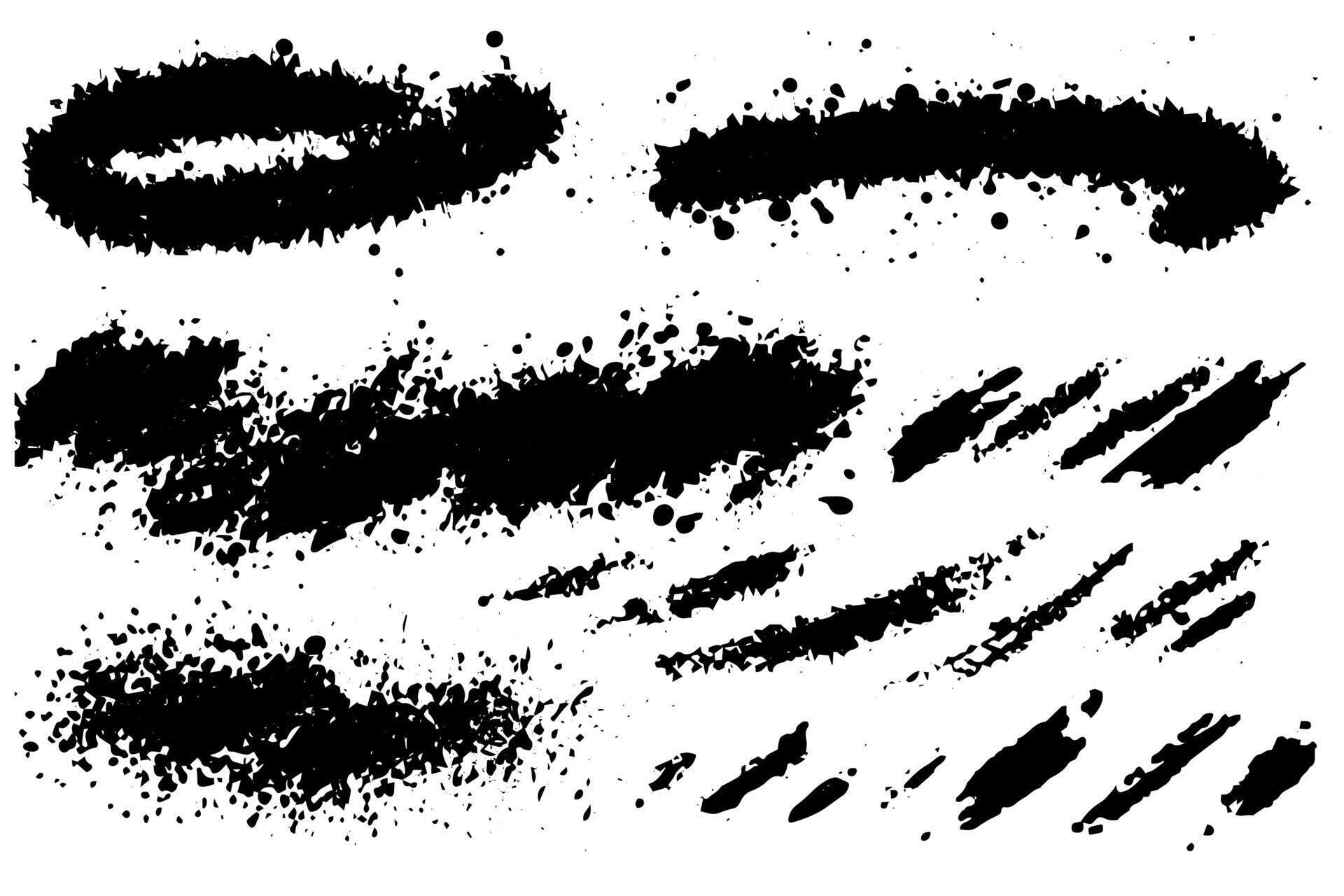 Paint brush. Black ink grunge brush strokes. Paintbrush set. Grunge ...