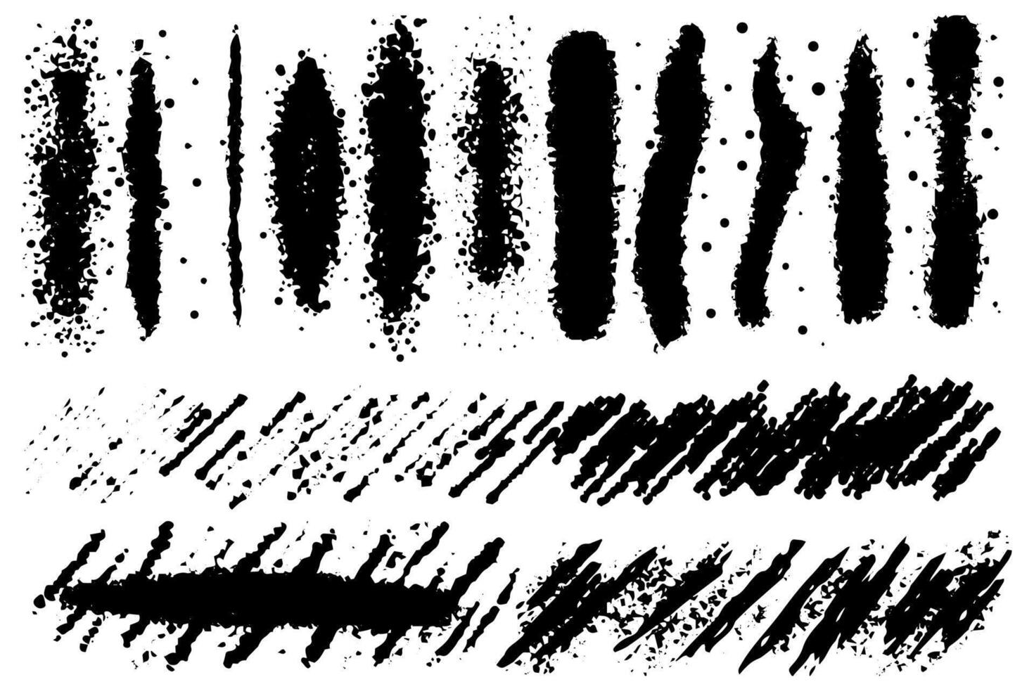 Paint brush. Black ink grunge brush strokes. Paintbrush set. Grunge ...