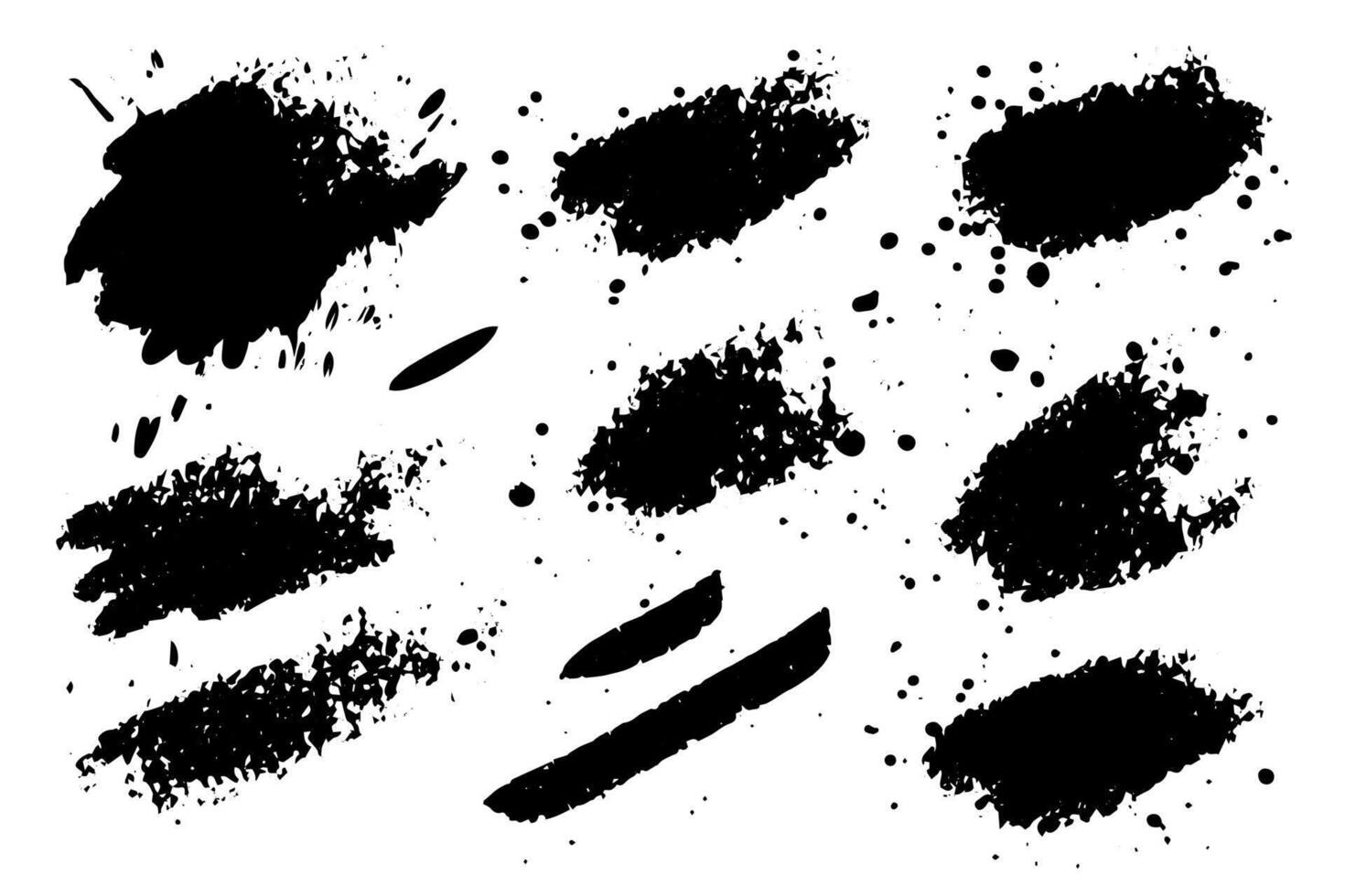Paint brush. Black ink grunge brush strokes. Paintbrush set. Grunge ...