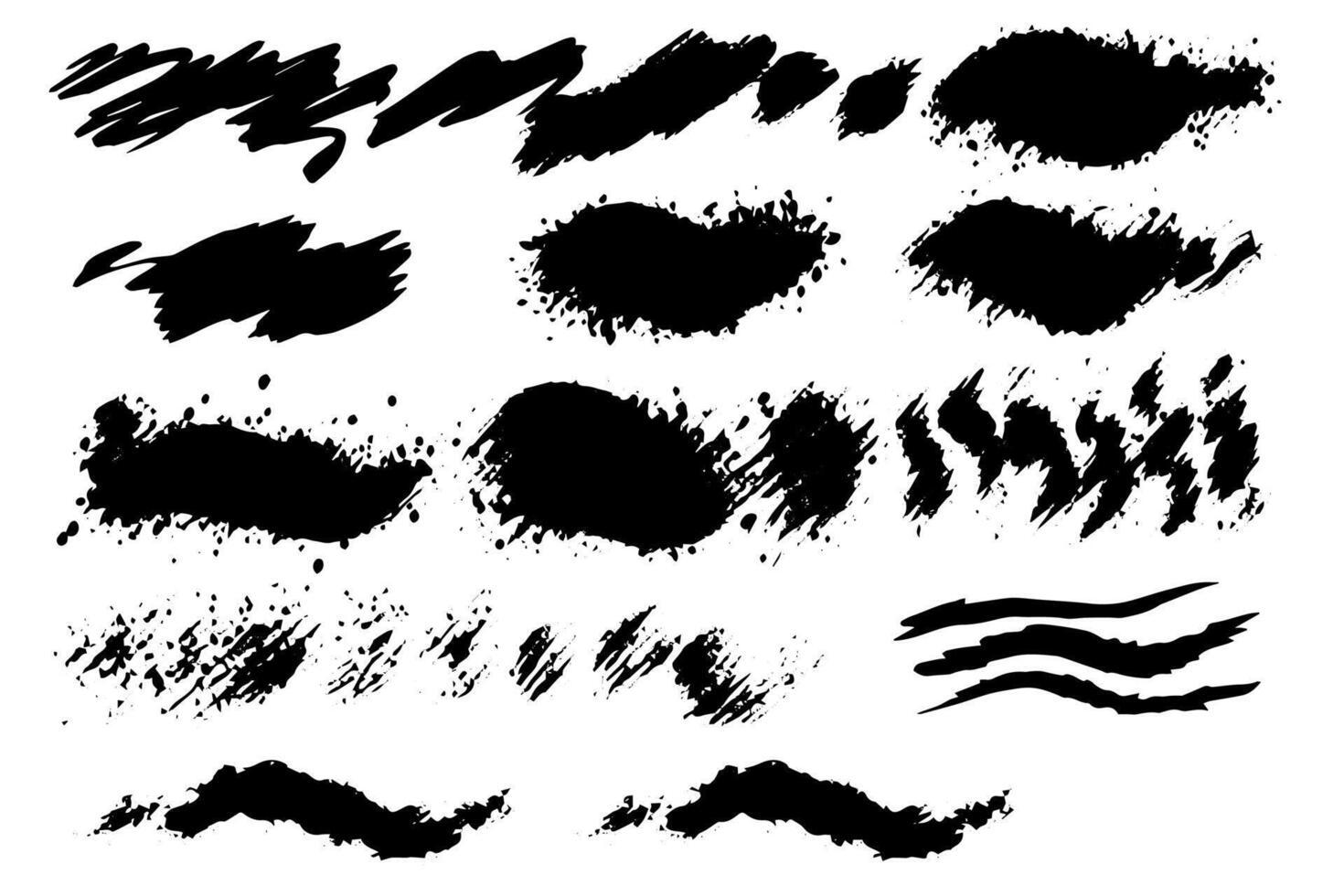 Paint brush. Black ink grunge brush strokes. Paintbrush set. Grunge ...