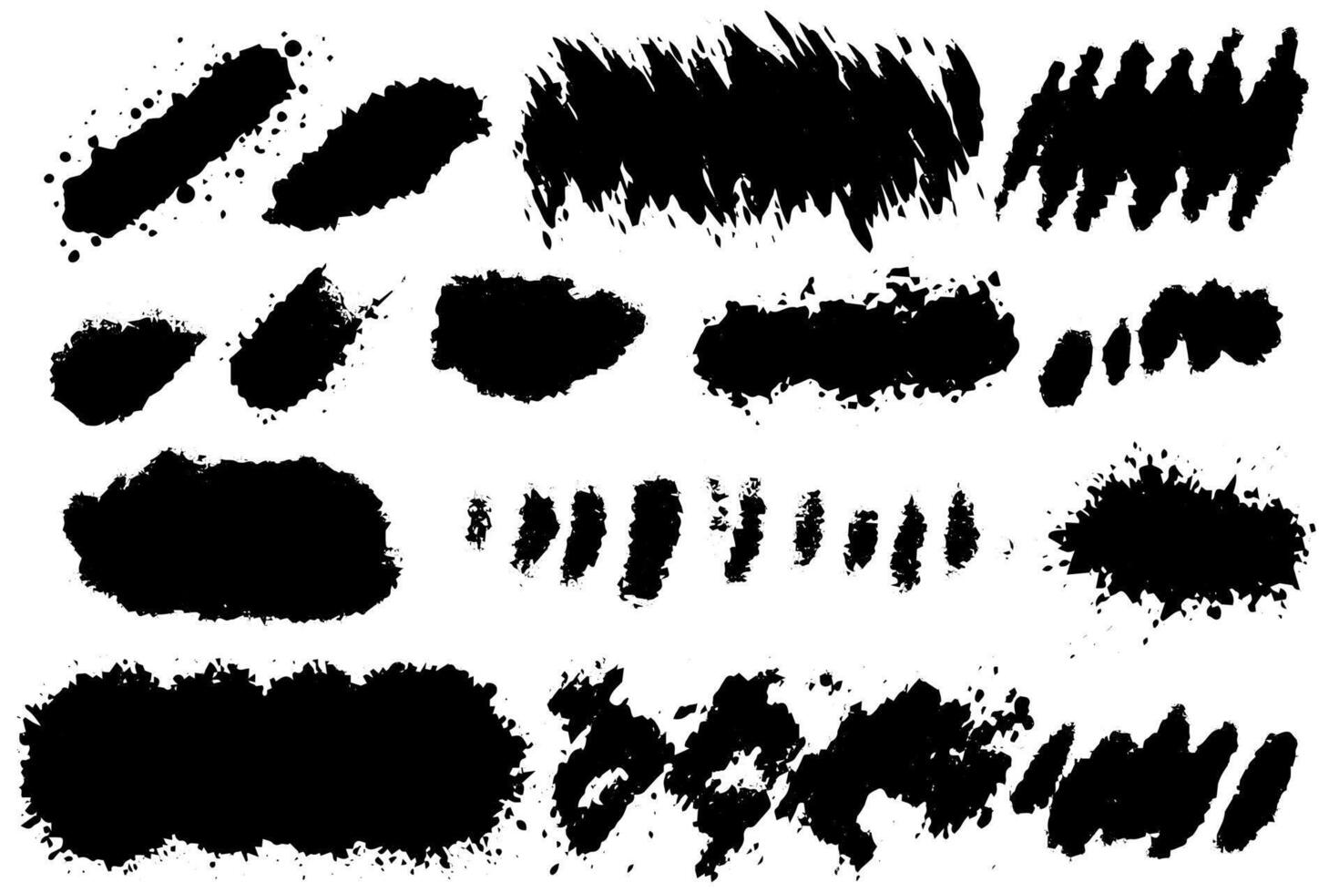 Paint brush. Black ink grunge brush strokes. Paintbrush set. Grunge ...