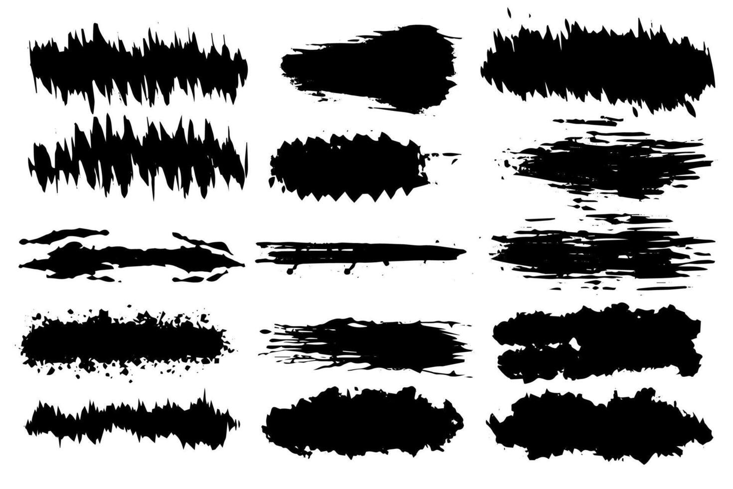 Paint brush. Black ink grunge brush strokes. Paintbrush set. Grunge ...