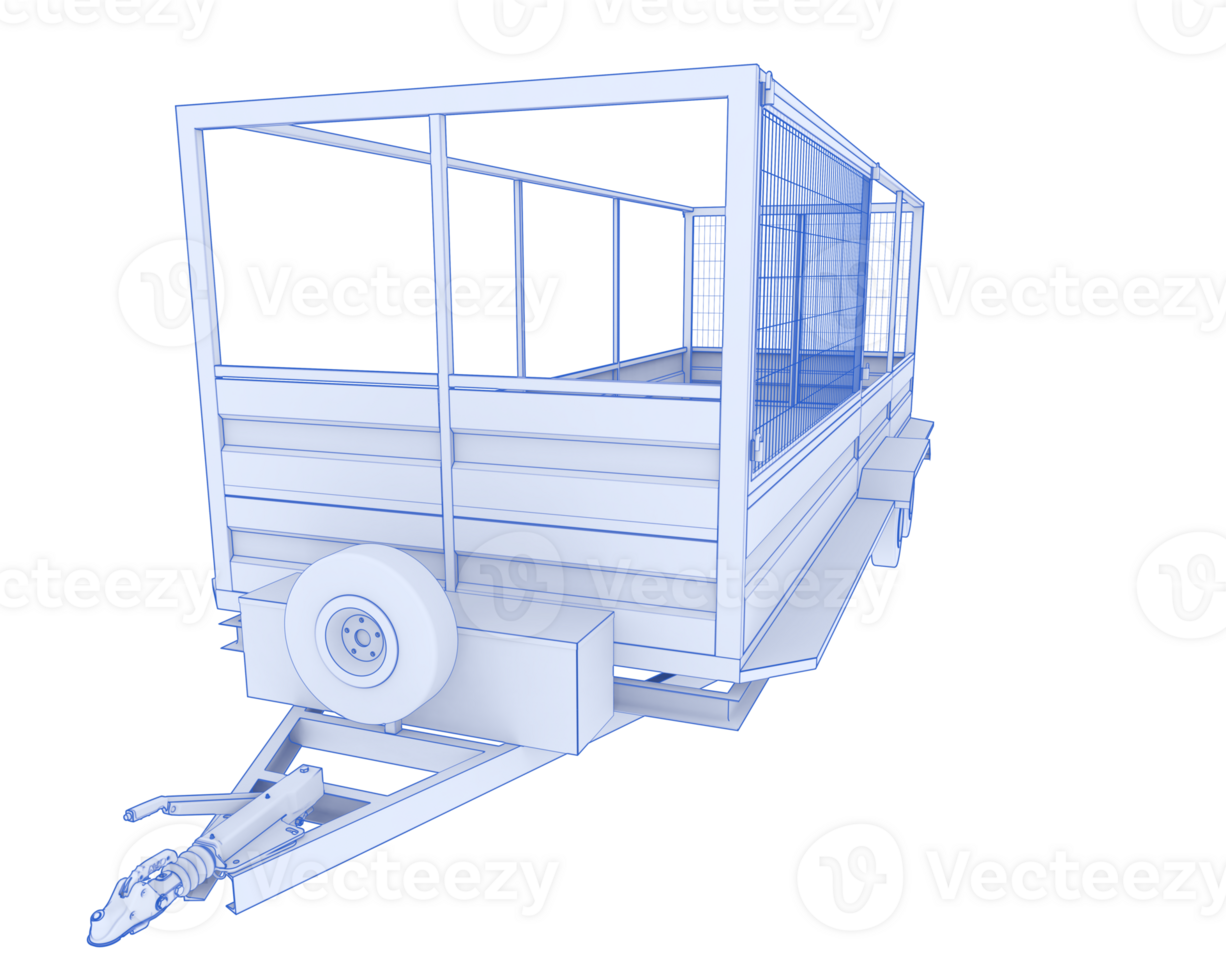 Cage Trailer Isolated On Background 3d Rendering Illustration 45730008 Png
