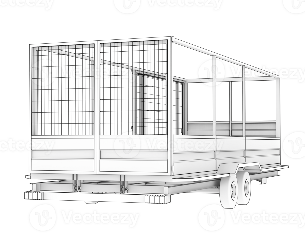Cage Trailer Isolated On Background 3d Rendering Illustration 45730011 Png