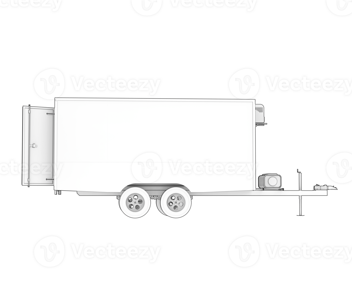 Refrigerated Trailer Isolated On Background 3d Rendering Illustration 45730587 Png
