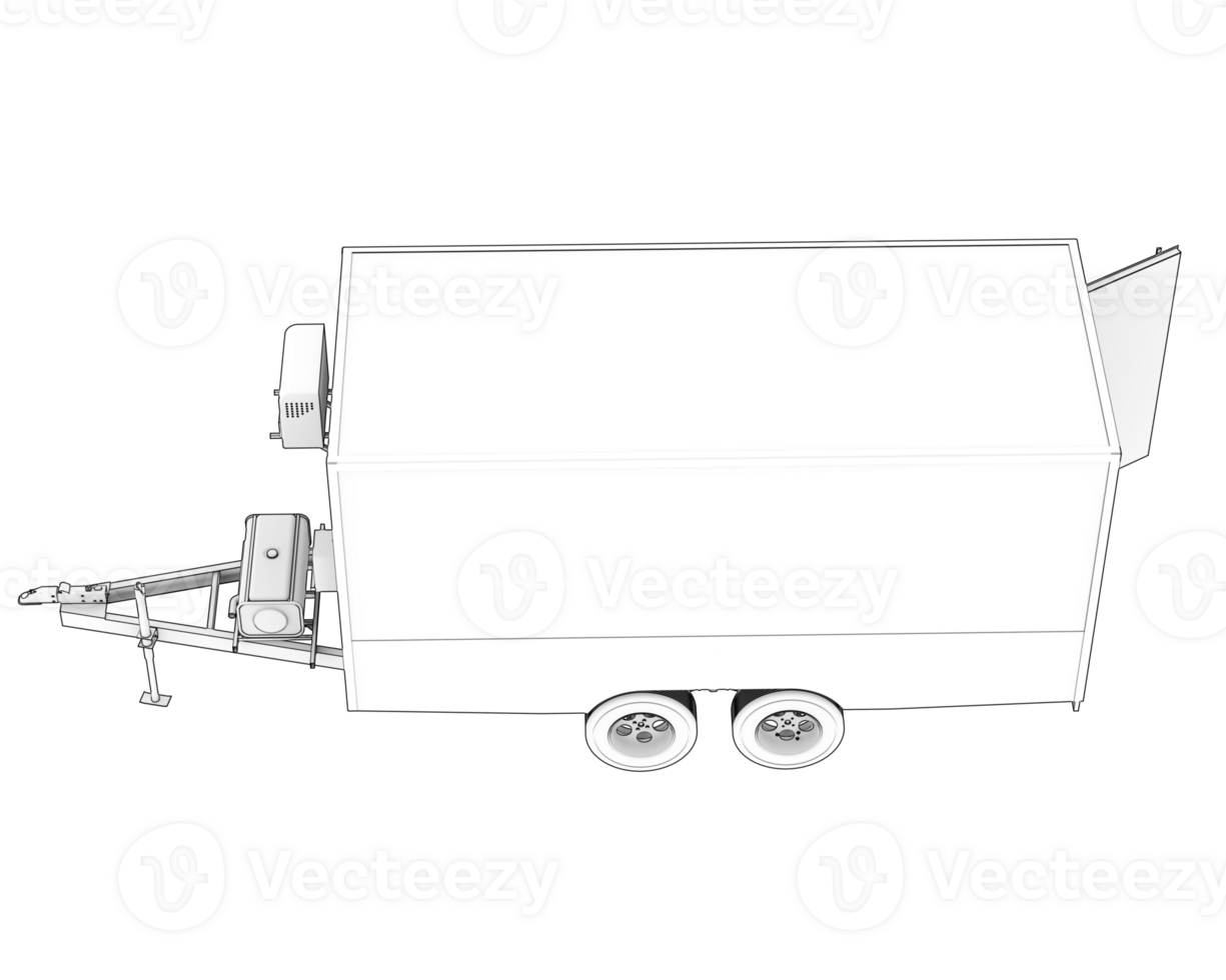 Refrigerated Trailer Isolated On Background 3d Rendering Illustration 45731439 Png