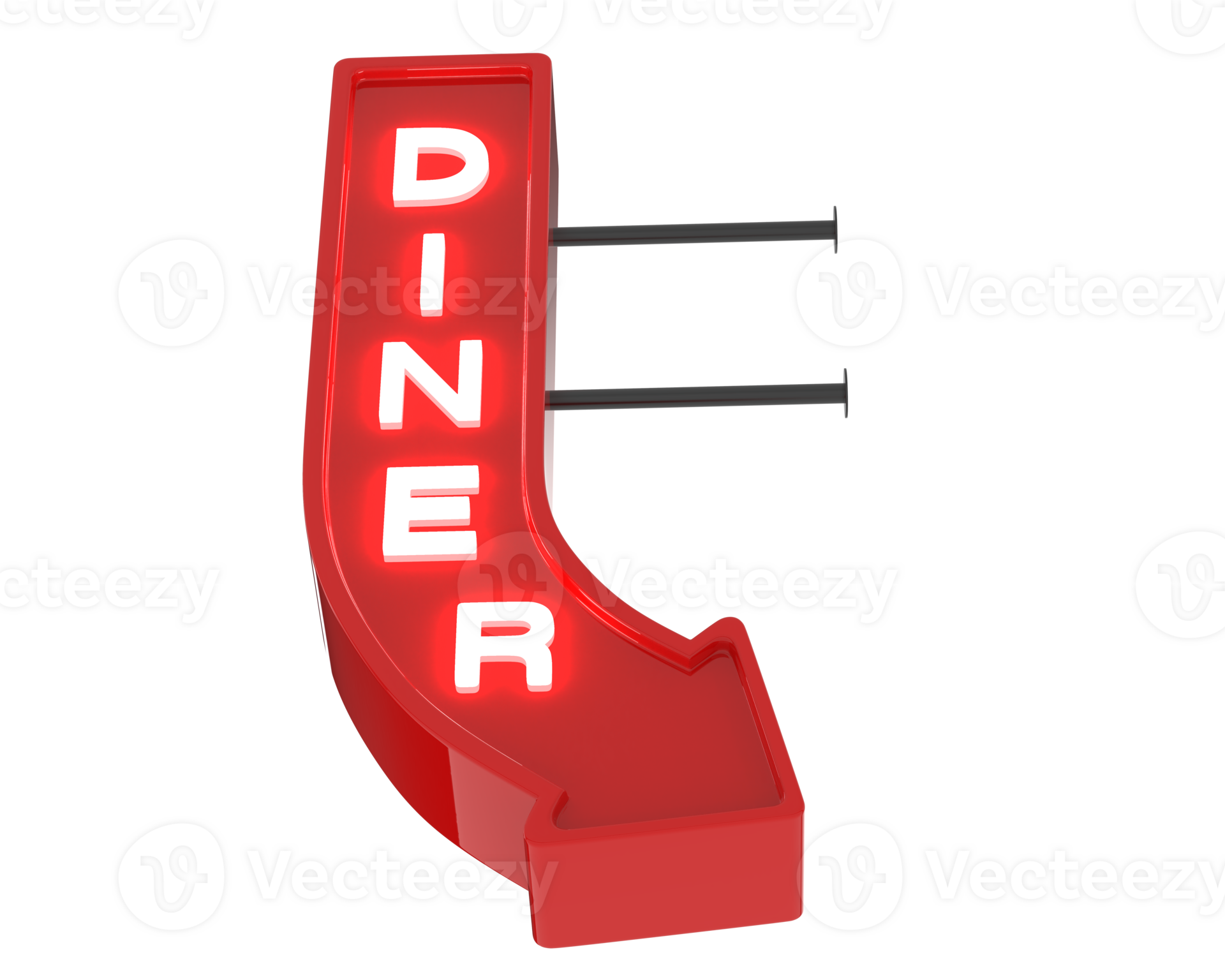 Diner Sign Arrow Isolated On Background 3d Rendering Illustration 45731647 Png
