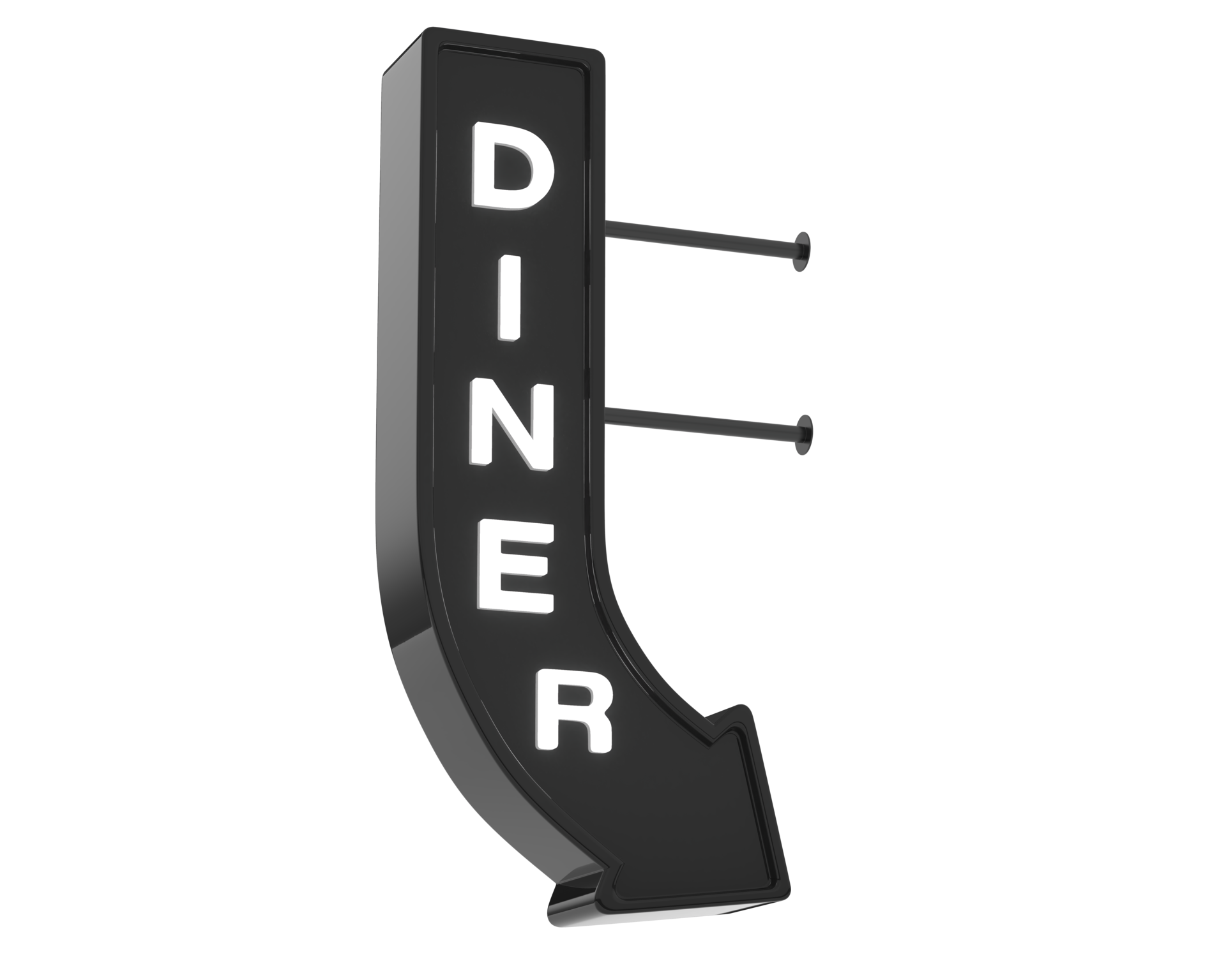 Diner Sign Arrow Isolated On Background 3d Rendering Illustration 45731658 Png