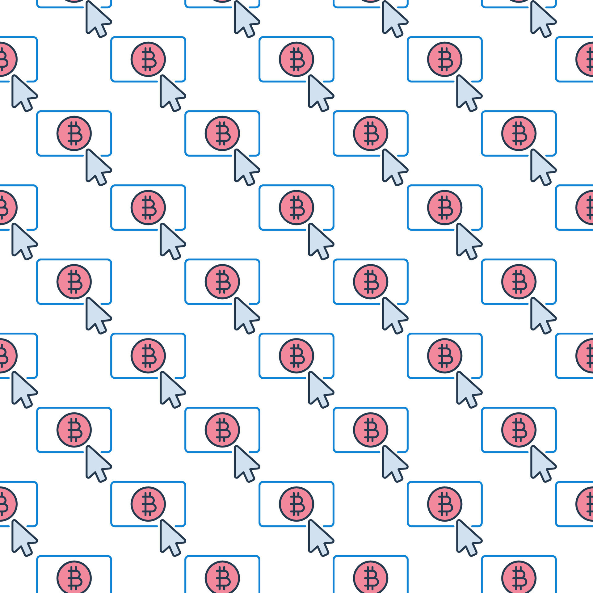 Mouse Cursor On Bitcoin Button Crypto Currency Colored Seamless Pattern 45732763 Vector Art At