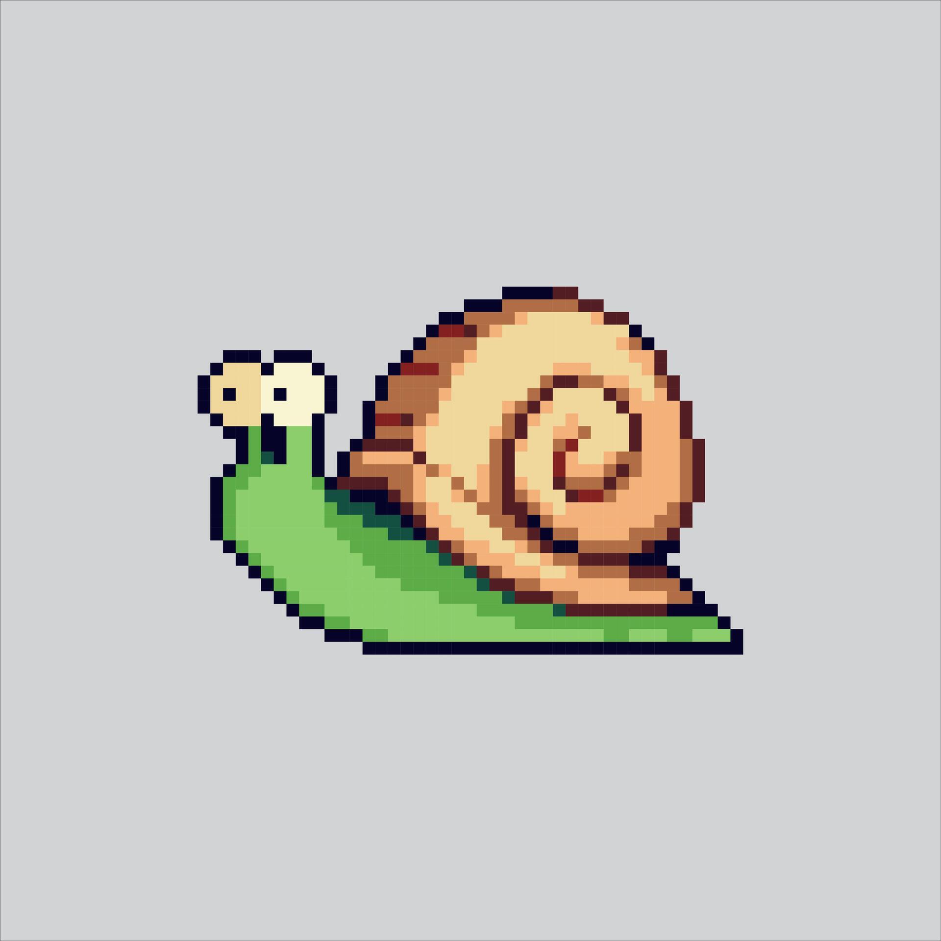 Pixel art illustration Snail. Pixelated Snail. Snail pixelated for the pixel art game and icon ...