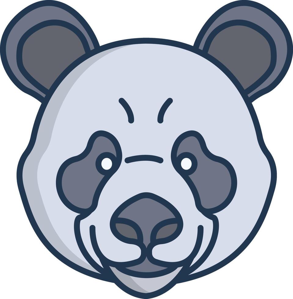 Panda face linear color illustration 45750887 Vector Art at Vecteezy