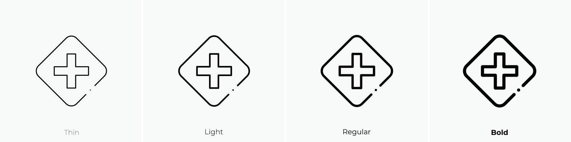 intersection icon. Thin, Light, Regular And Bold style design isolated on white background ...