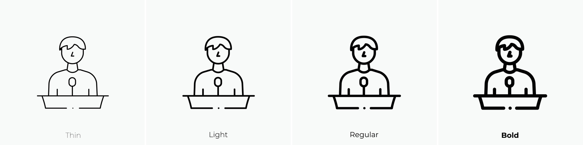 lecture icon. Thin, Light, Regular And Bold style design isolated on ...