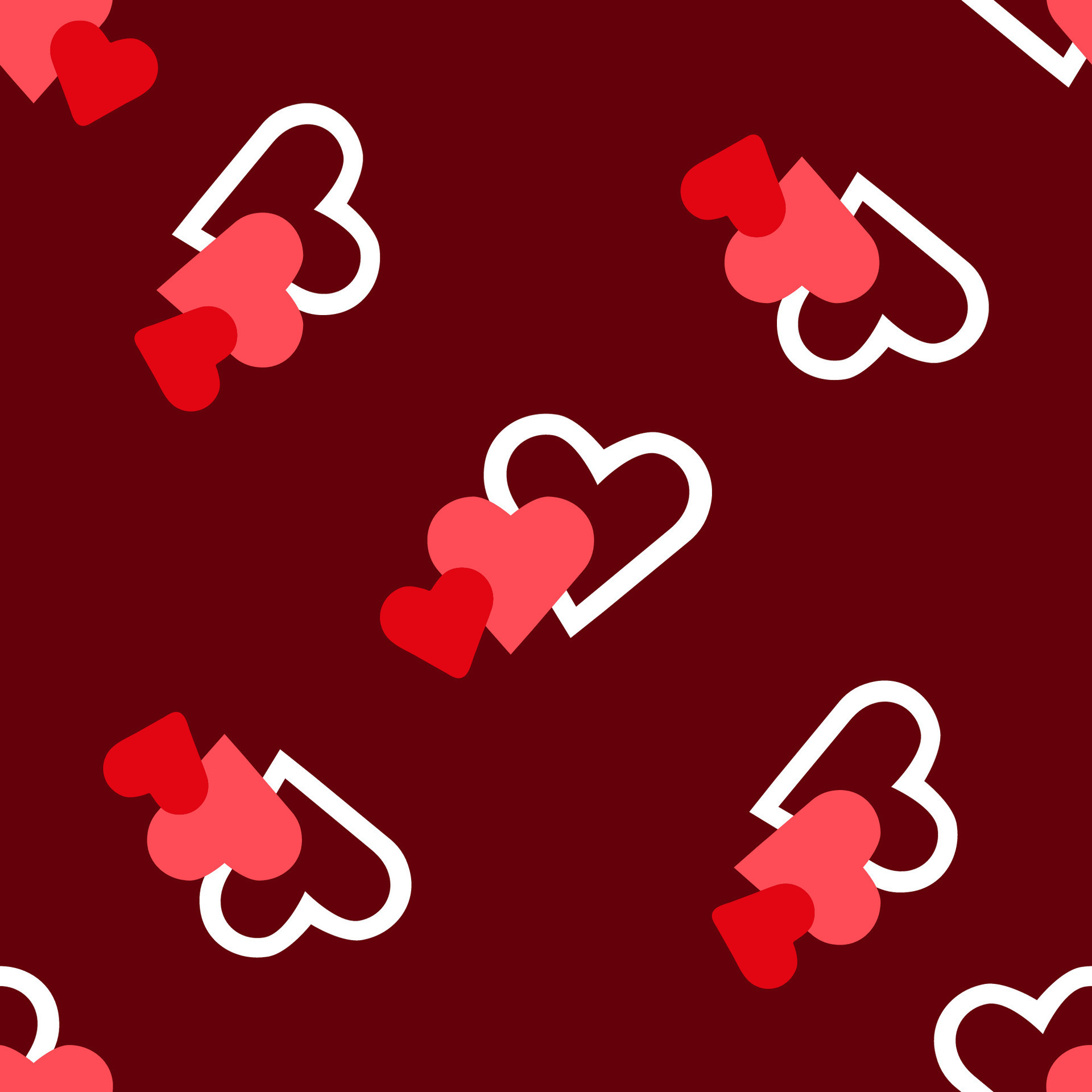 Valentines Day Red Hearts Background Seamless Pattern 45757767 Vector