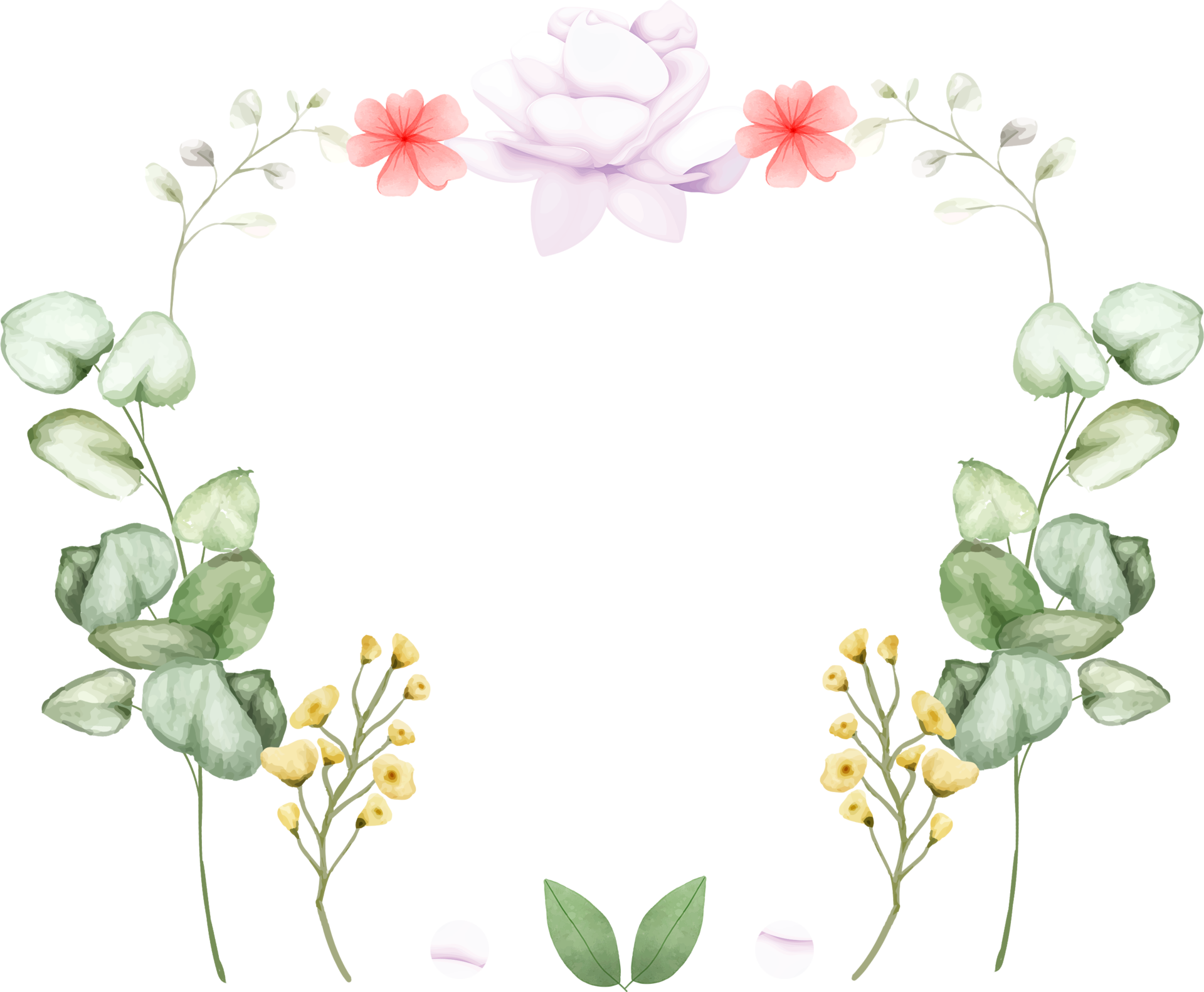 Watercolor flora illustration frame 45758183 PNG