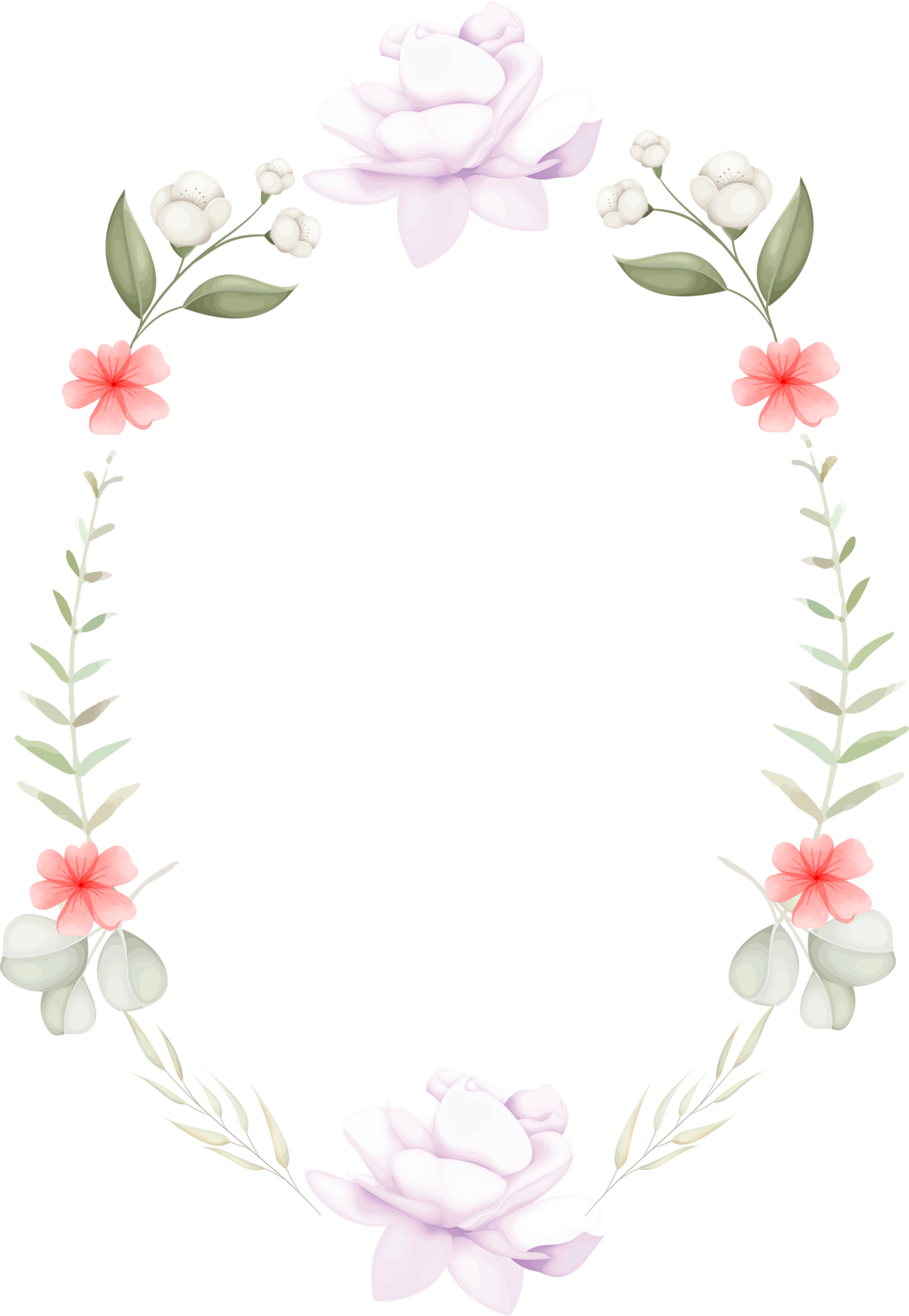 Watercolor flora illustration frame 45758193 PNG