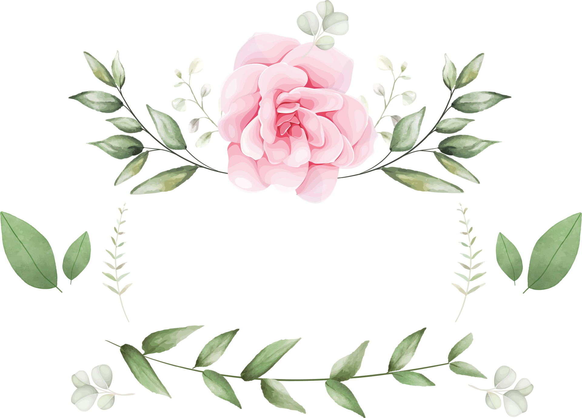 Watercolor flora illustration frame 45758201 PNG