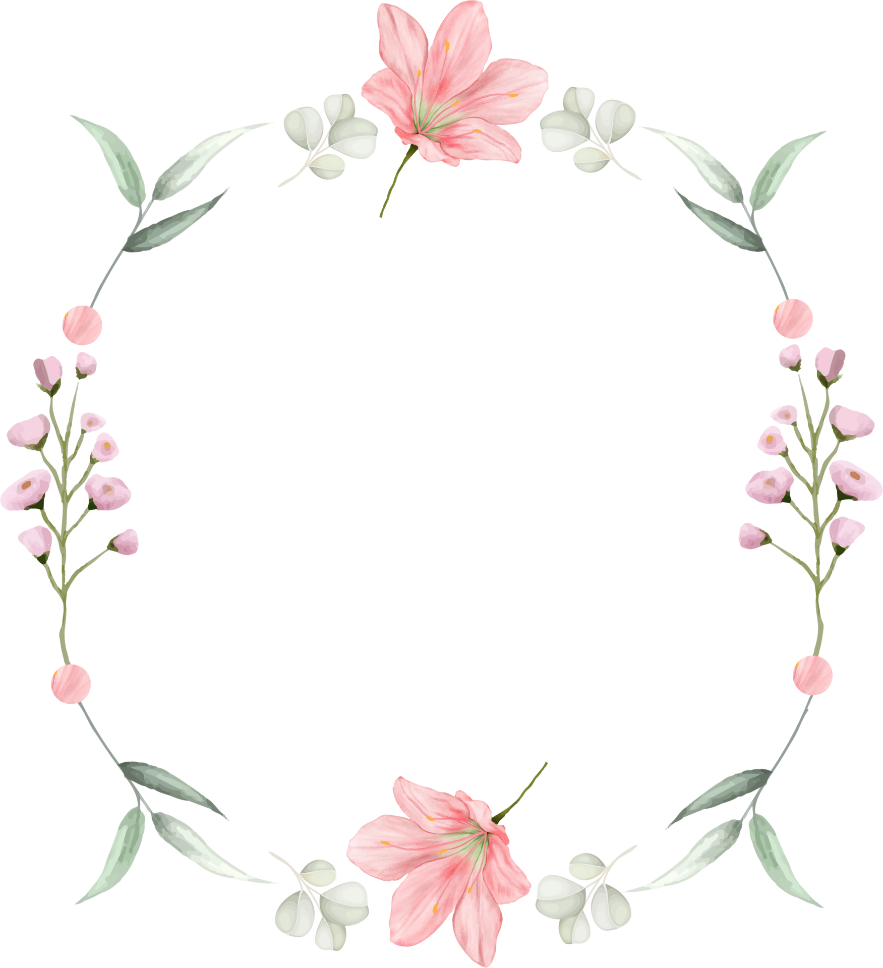 Watercolor flora illustration frame 45758253 PNG