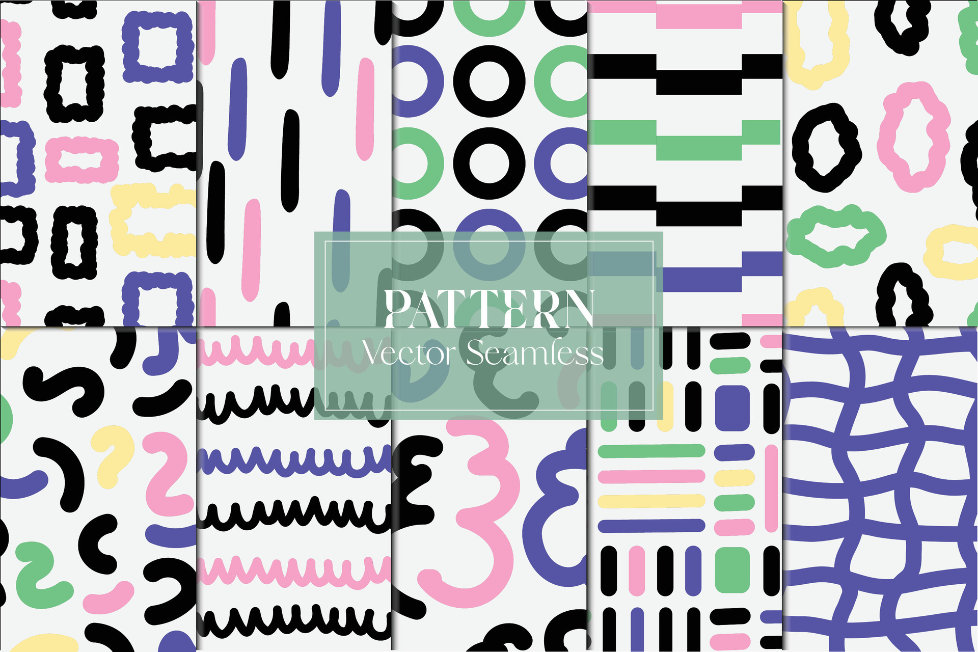 Set of abstract line shapes patterns 45758418 Vector Art at Vecteezy