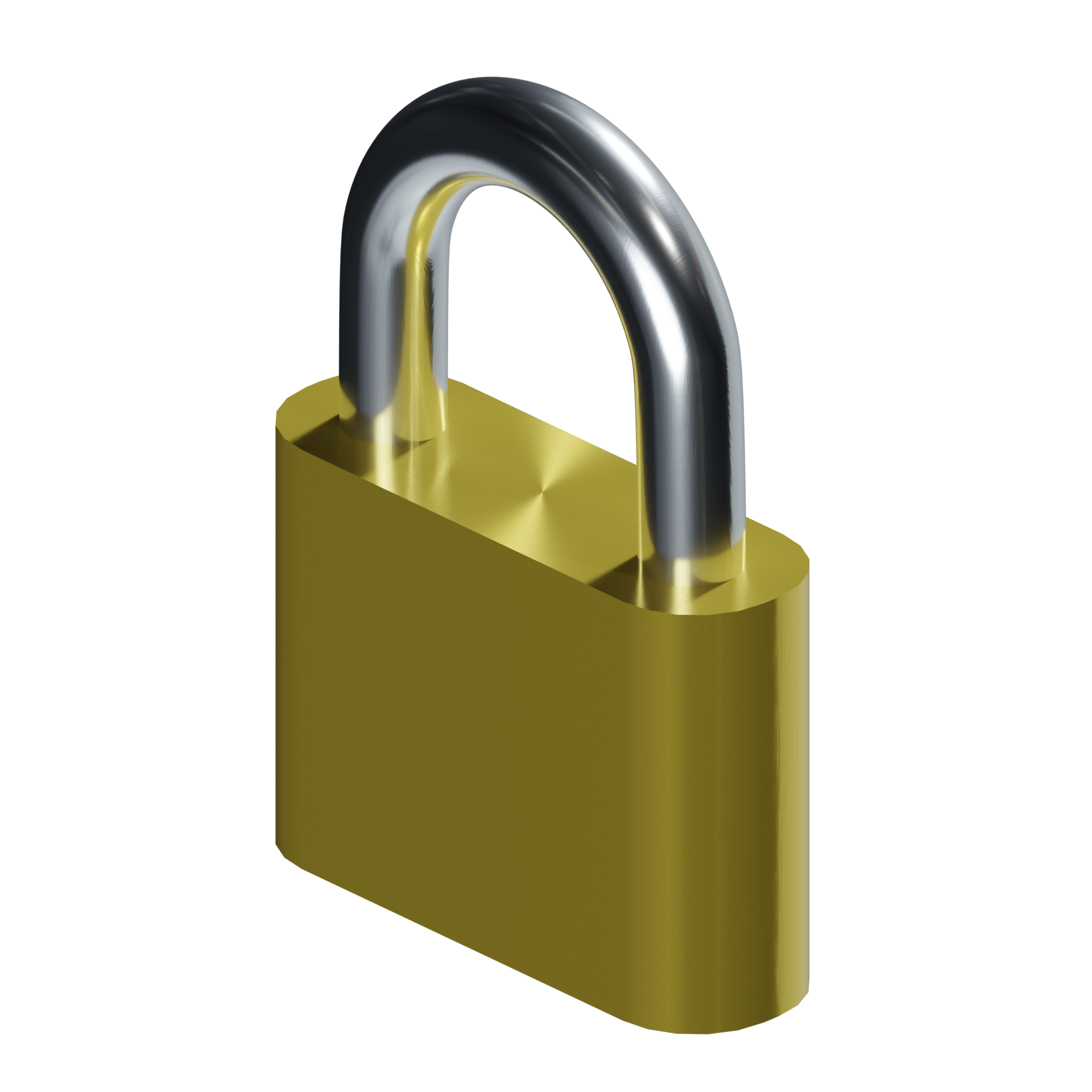 A 3d Isometric Locked With Metal Material And Yellow Secure Body Icon 45760594 Png