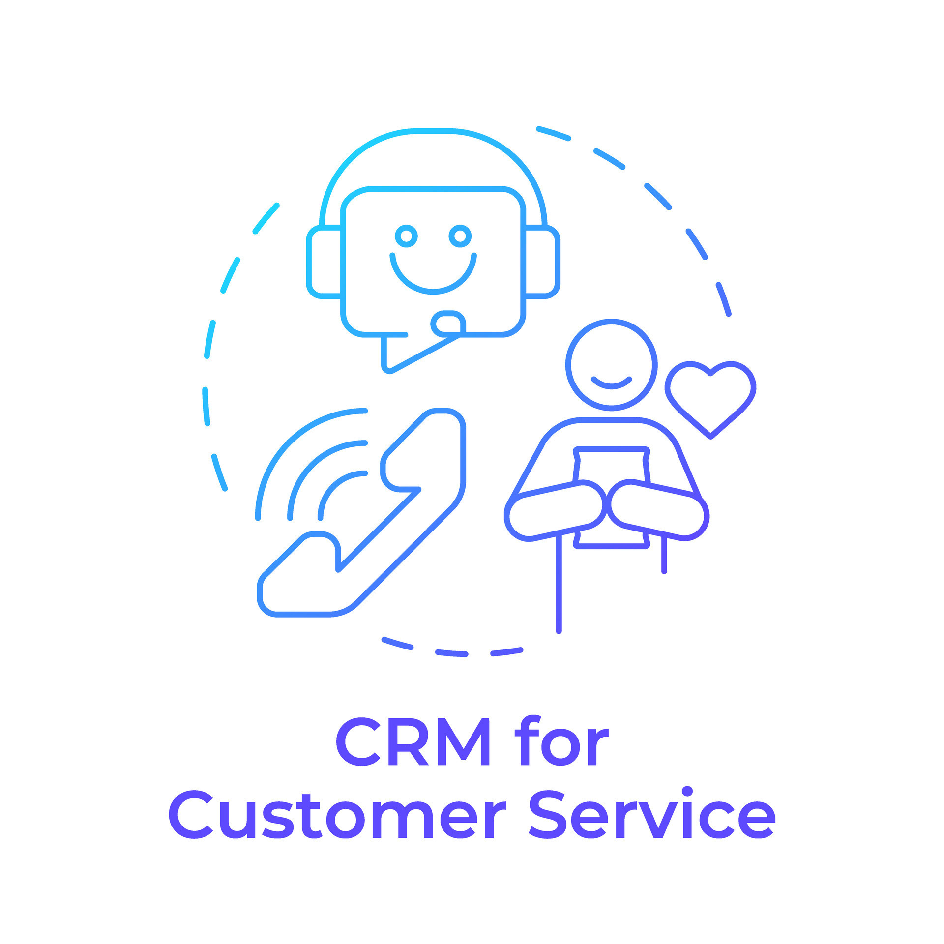 Crm For Customer Service Blue Gradient Concept Icon Consumer Satisfaction Client Experience