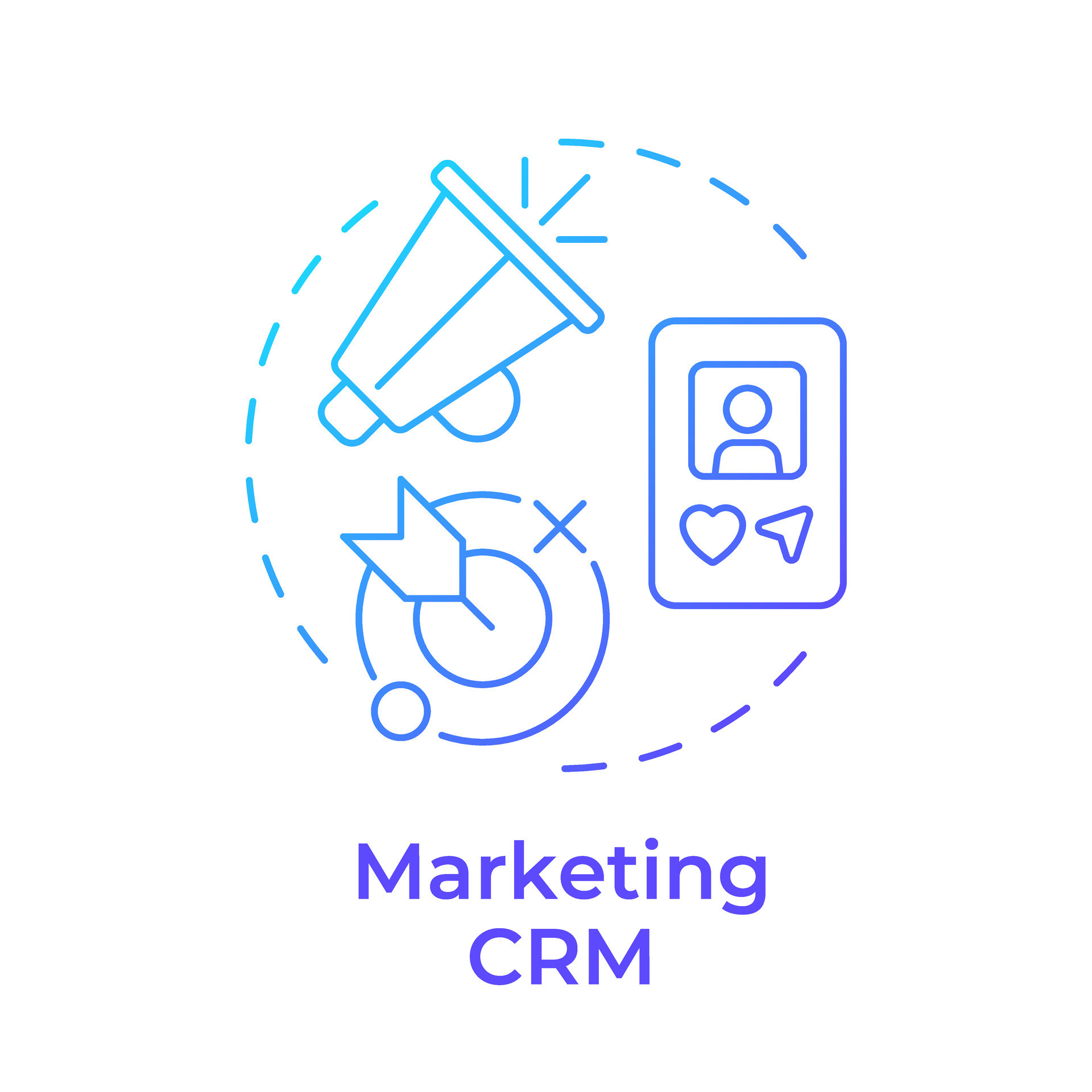 Marketing Crm Blue Gradient Concept Icon Customer Service Sales Automation Workflow