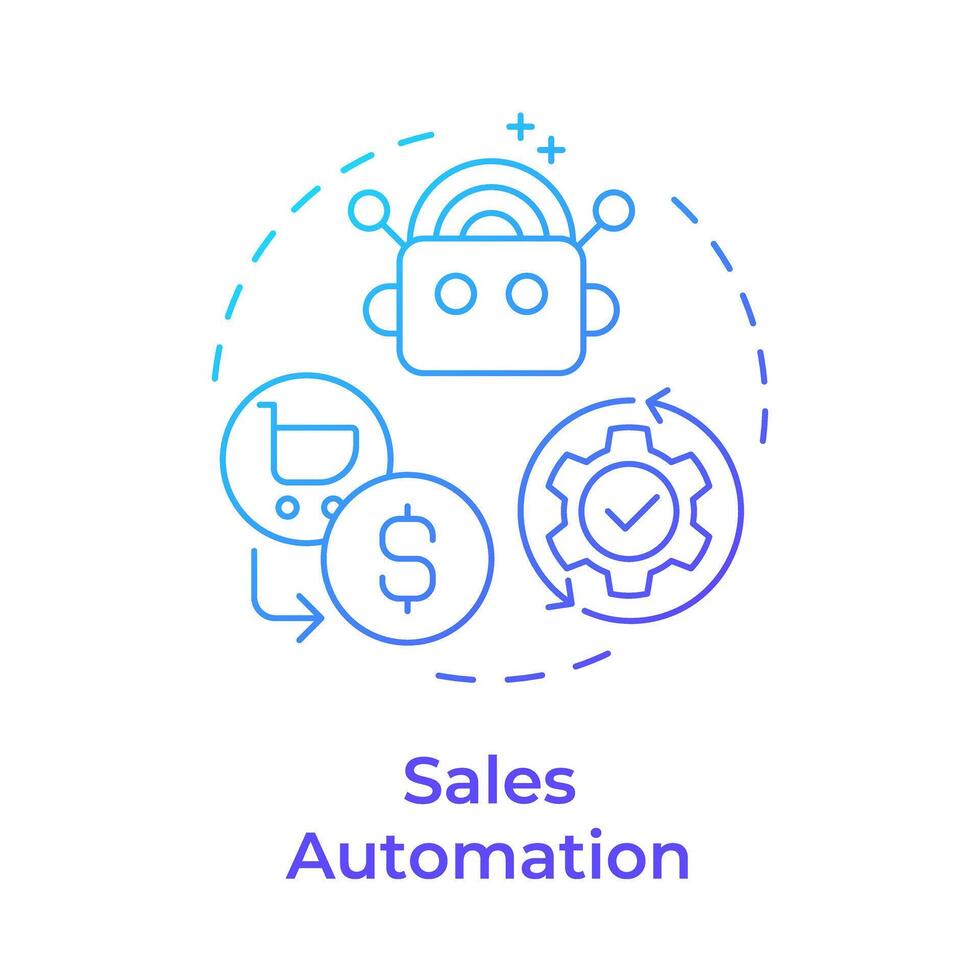 Sales automation blue gradient concept icon. Customer relationships ...