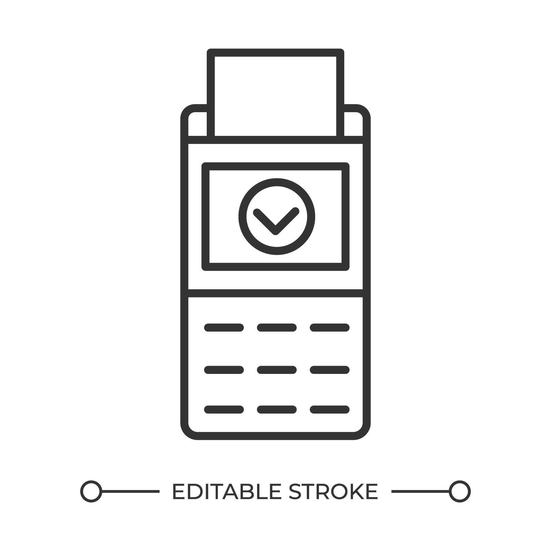 Pos Terminal Linear Icon Successful Transaction Payment Processing Paying Credit Card Retail