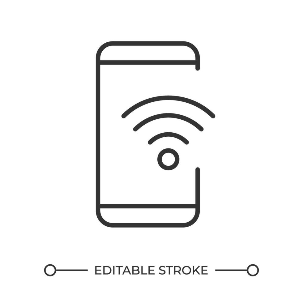 Mobile Internet Linear Icon Wireless Connection To Internet Digital Communication Smartphone