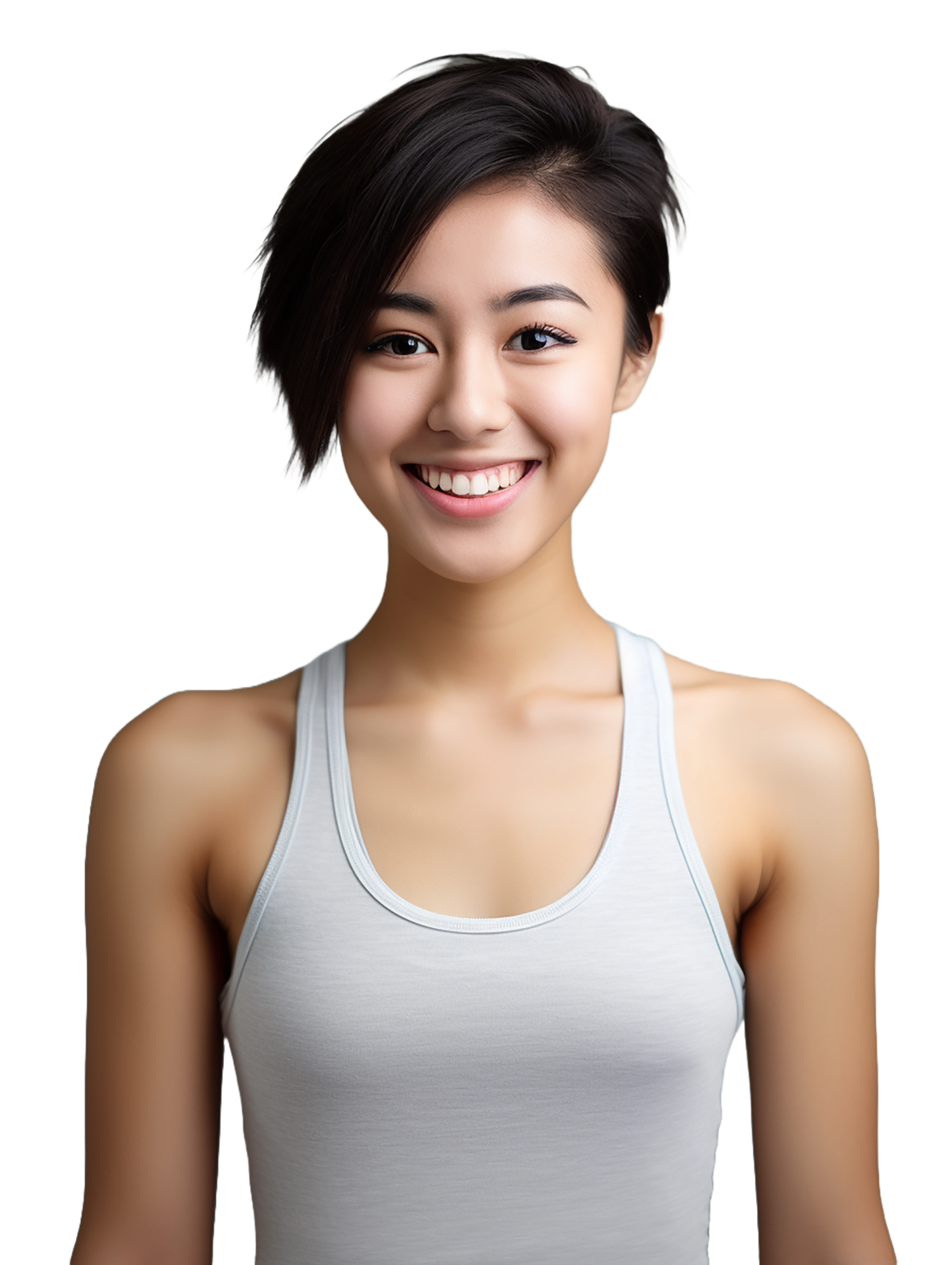 Confident Asian Woman Wearing Tank Top 45763038 Png
