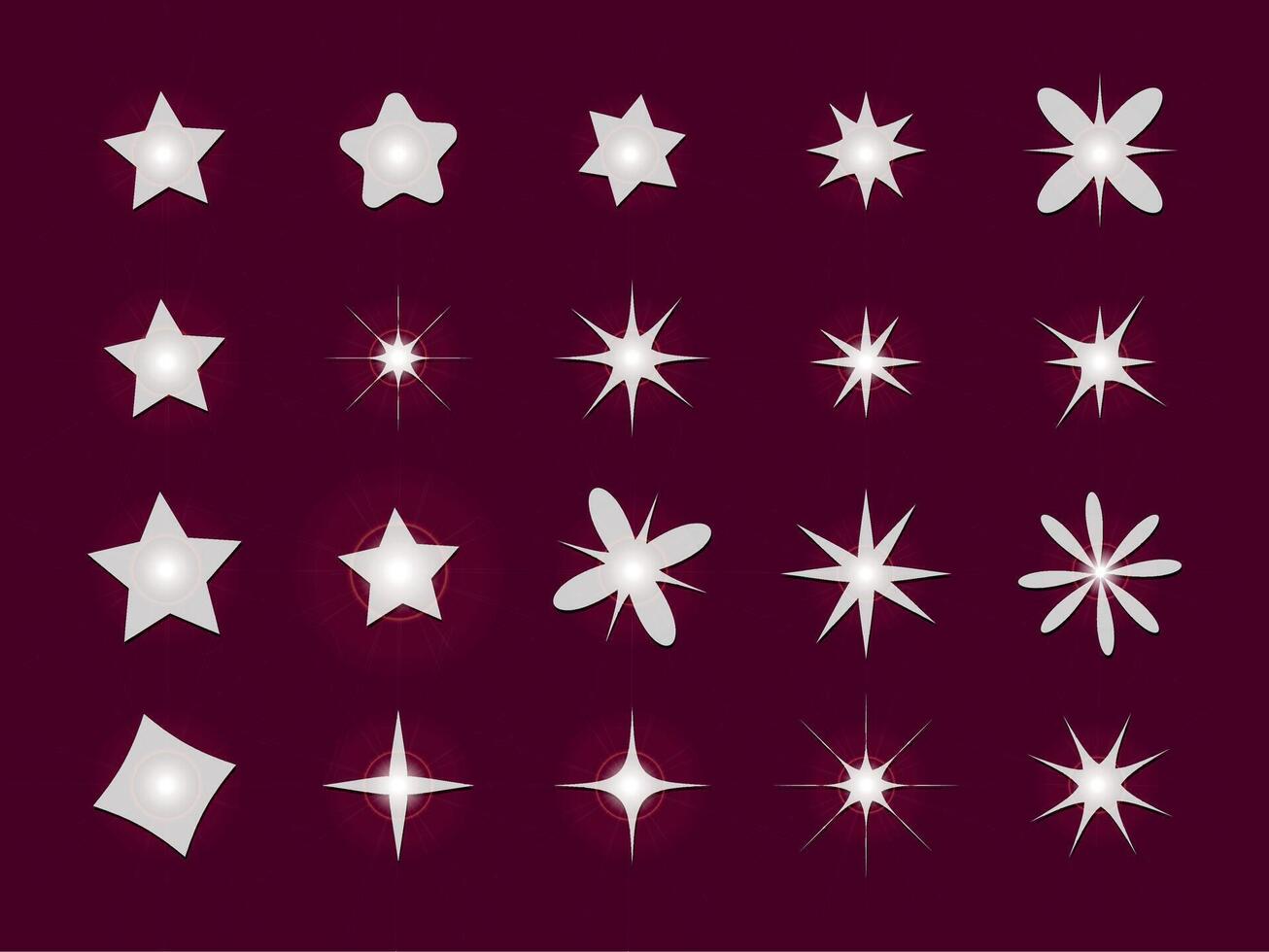 Set of sparkling stars collection 45766299 Vector Art at Vecteezy