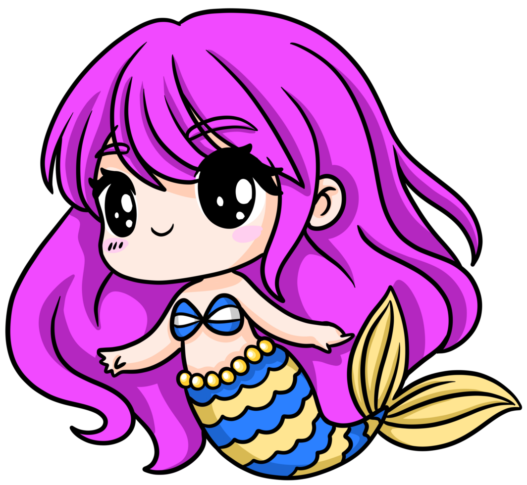 Cute Cartoon Mermaid Illustration Fantasy Character 45771438 Png