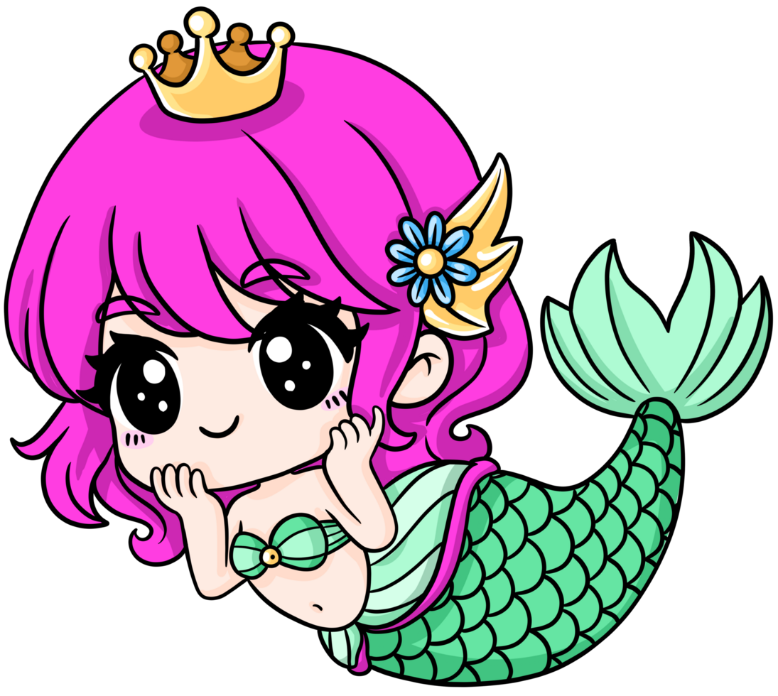 Cute Cartoon Mermaid Illustration Fantasy Character 45771448 Png