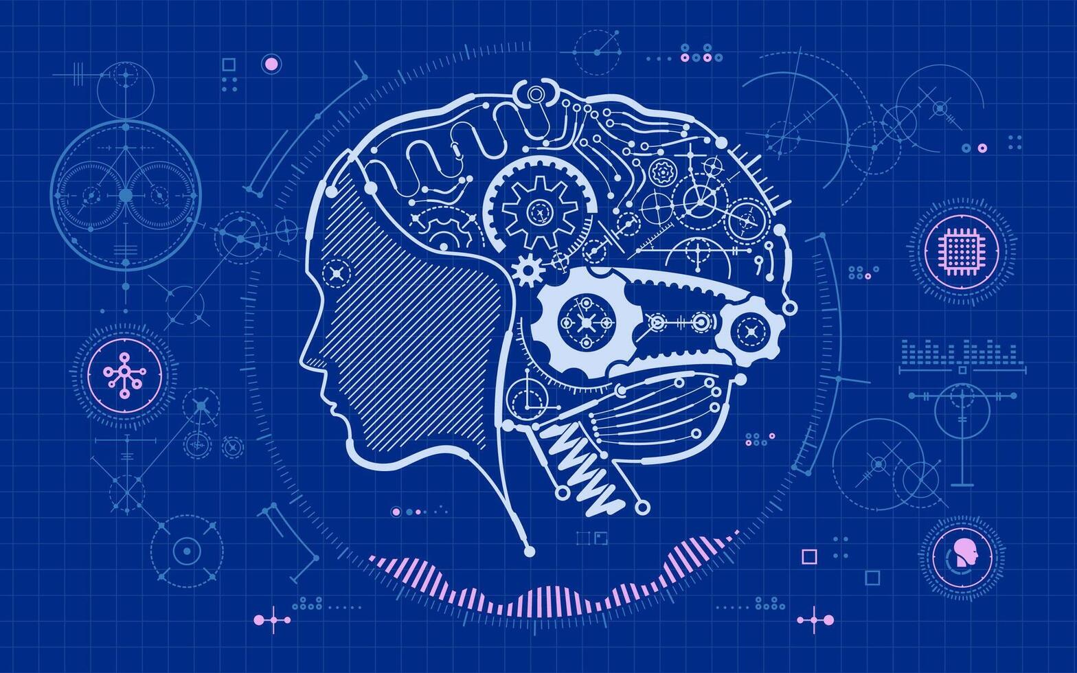 concept of machine learning, graphic of deep learning diagram of AI ...