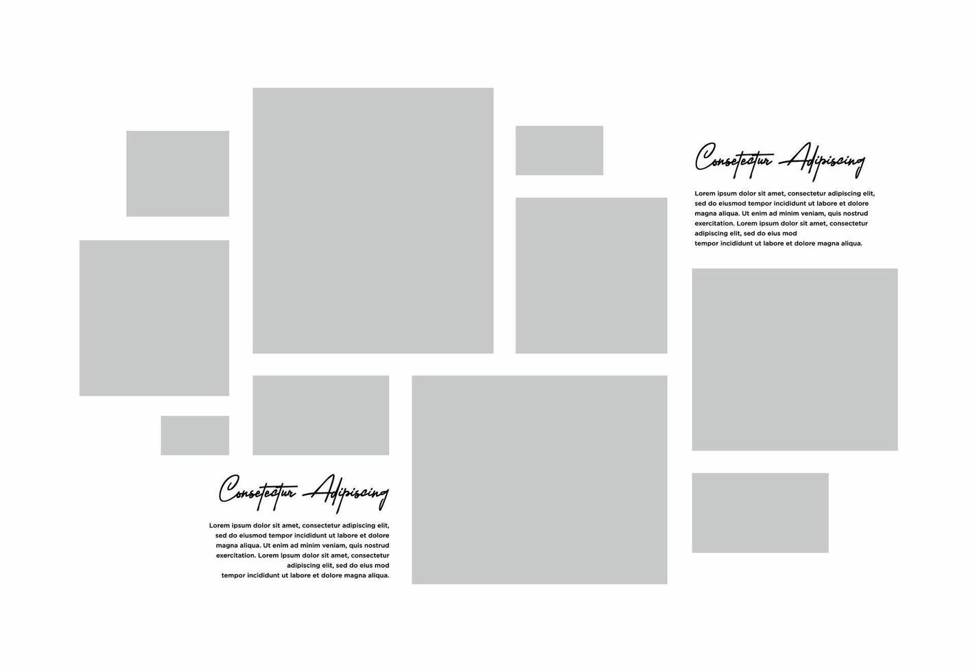 Pictures or photos frame collage. comics page grid layout abstract photo frames and digital ...