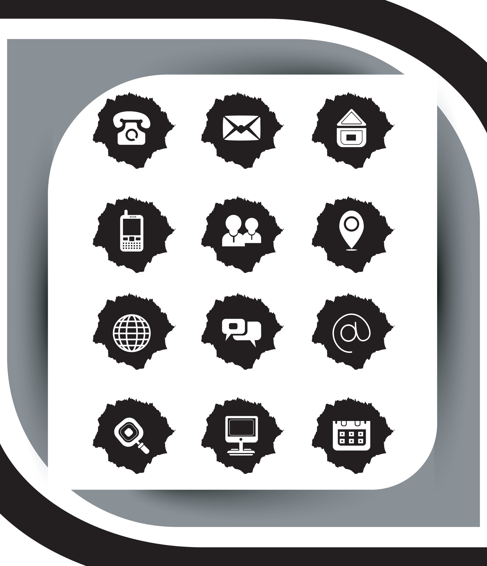 Contact related icon set, Essential Flat Stroke Circular Web Icon Set ...