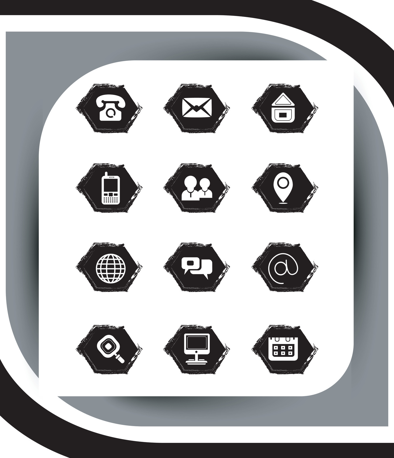 Contact related icon set, Essential Flat Stroke Circular Web Icon Set ...
