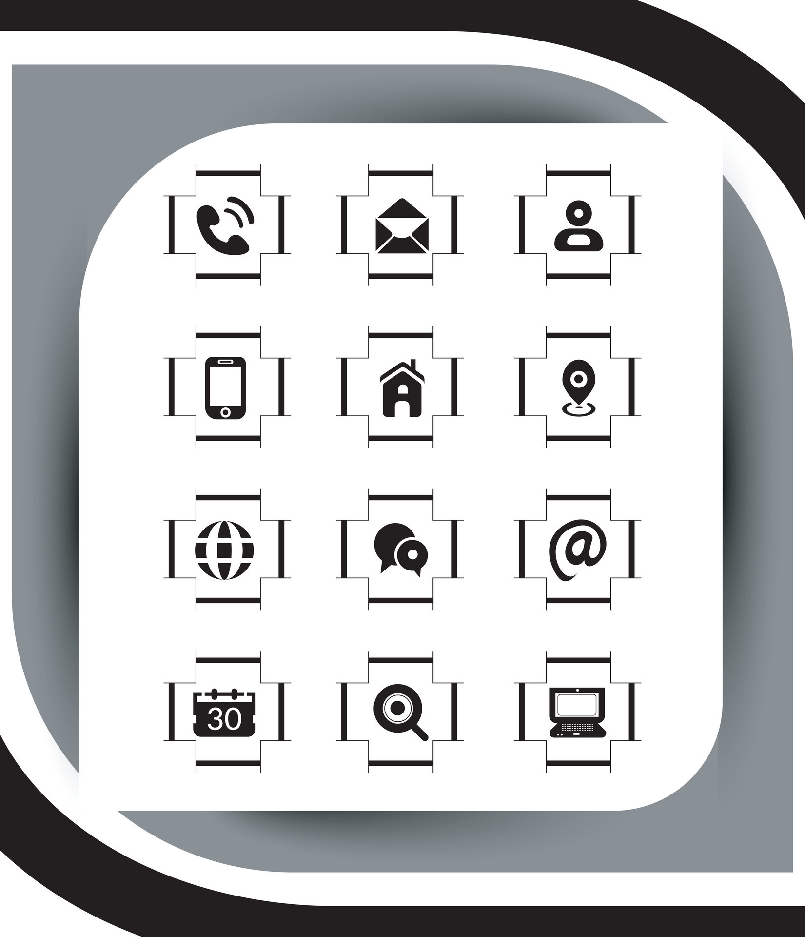 Contact related icon set, Essential Flat Stroke Circular Web Icon Set ...