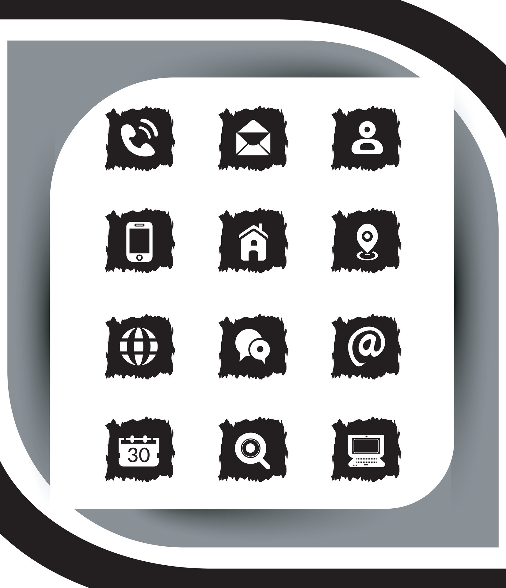 Contact related icon set, Essential Flat Stroke Circular Web Icon Set ... Contact related icon set, Essential Flat Stroke Circular Web Icon Set ...