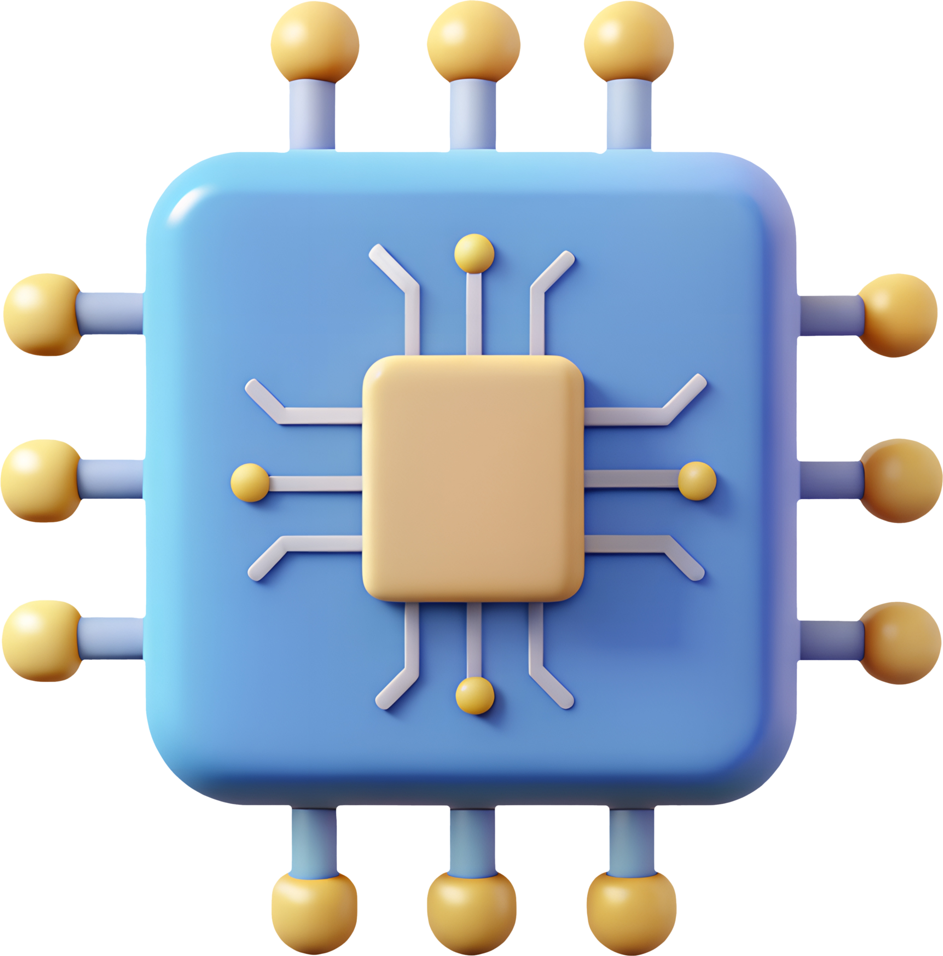 Circuit Board Icon 3d Minimal Simple Technology Ai Artificial Intelligence Computer
