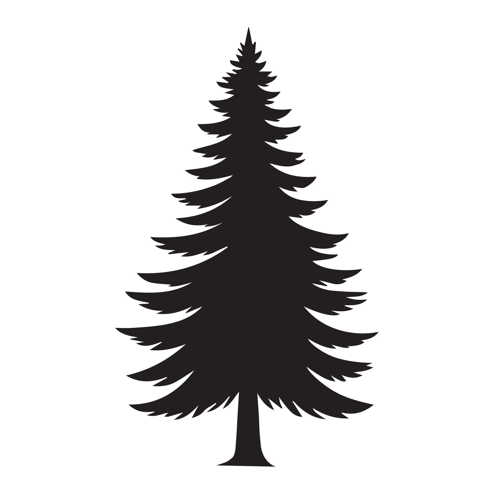 illustration of a beautiful pine tree silhouette 45795665 Vector Art at ...