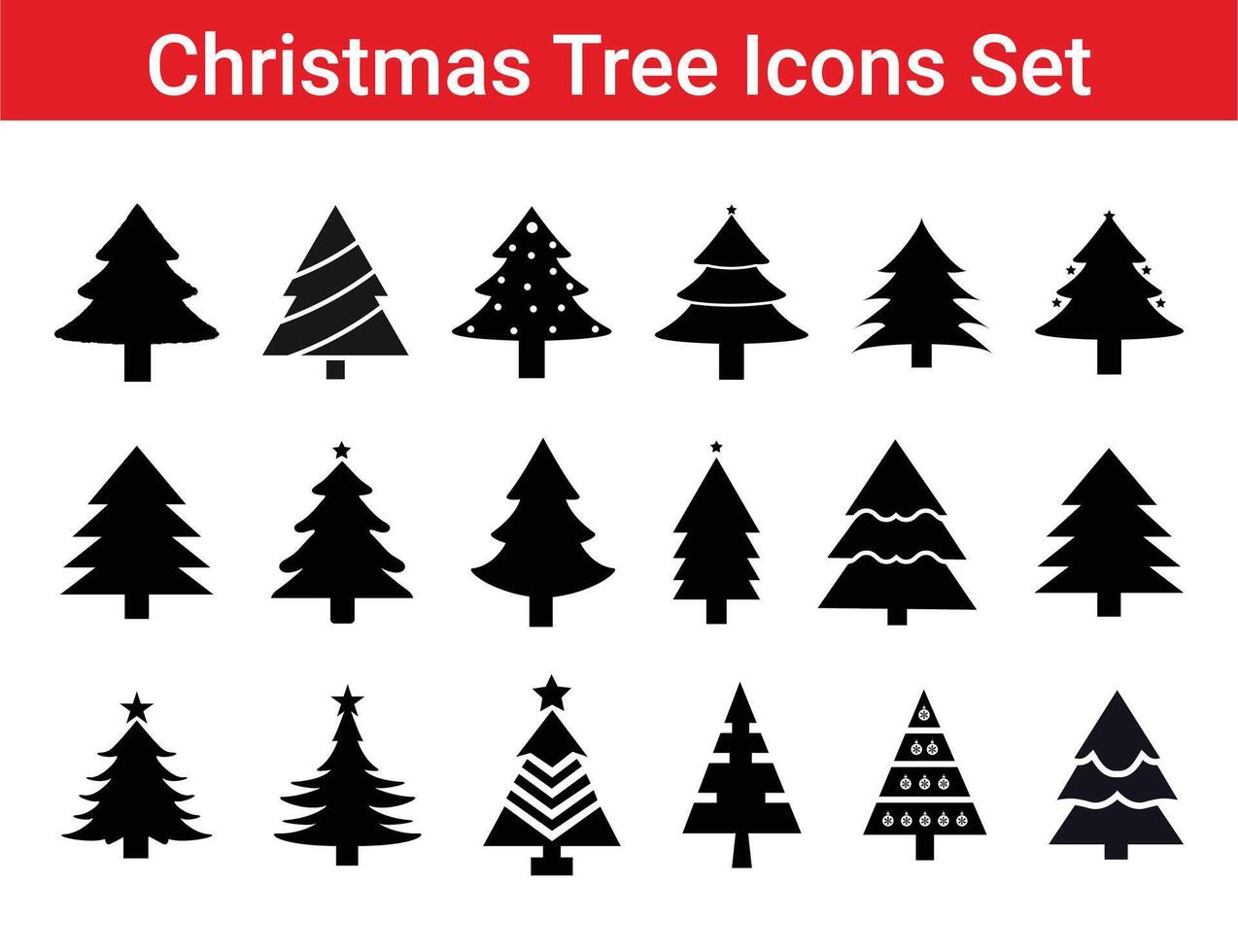Christmas Tree Icons Set 45798484 Vector Art at Vecteezy
