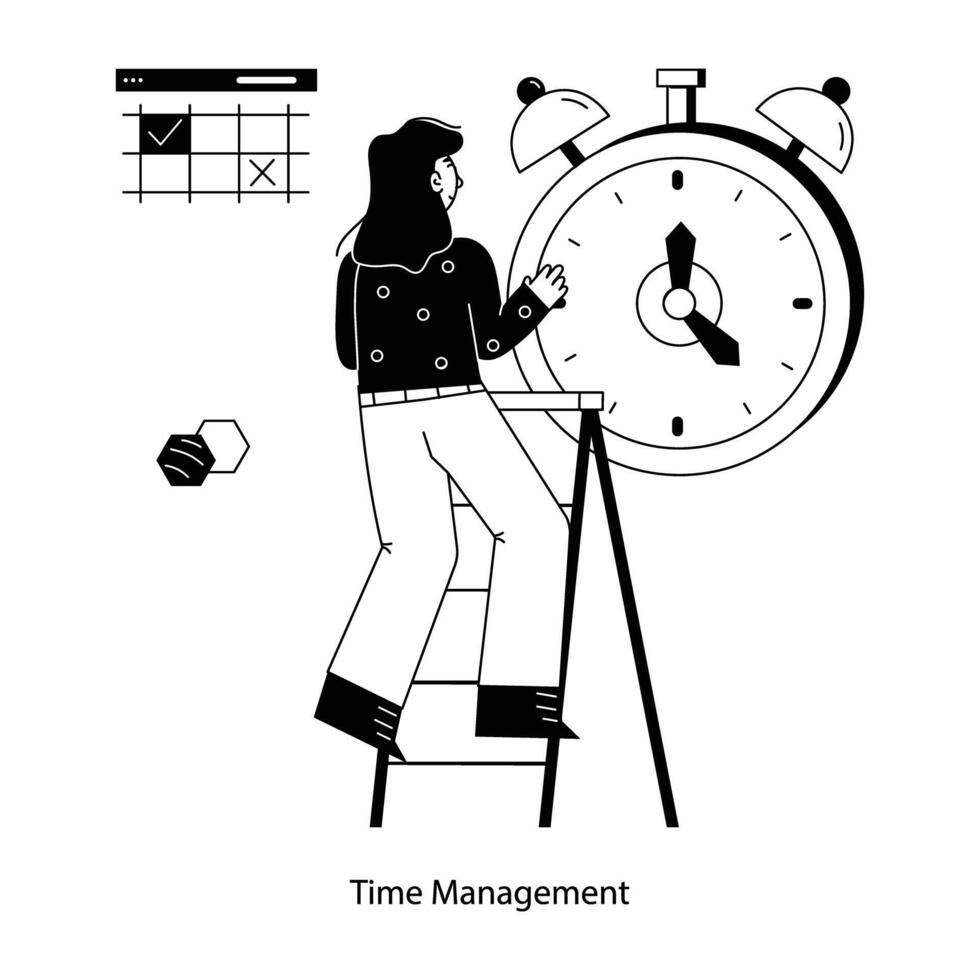 Trendy Time Management 45799685 Vector Art At Vecteezy