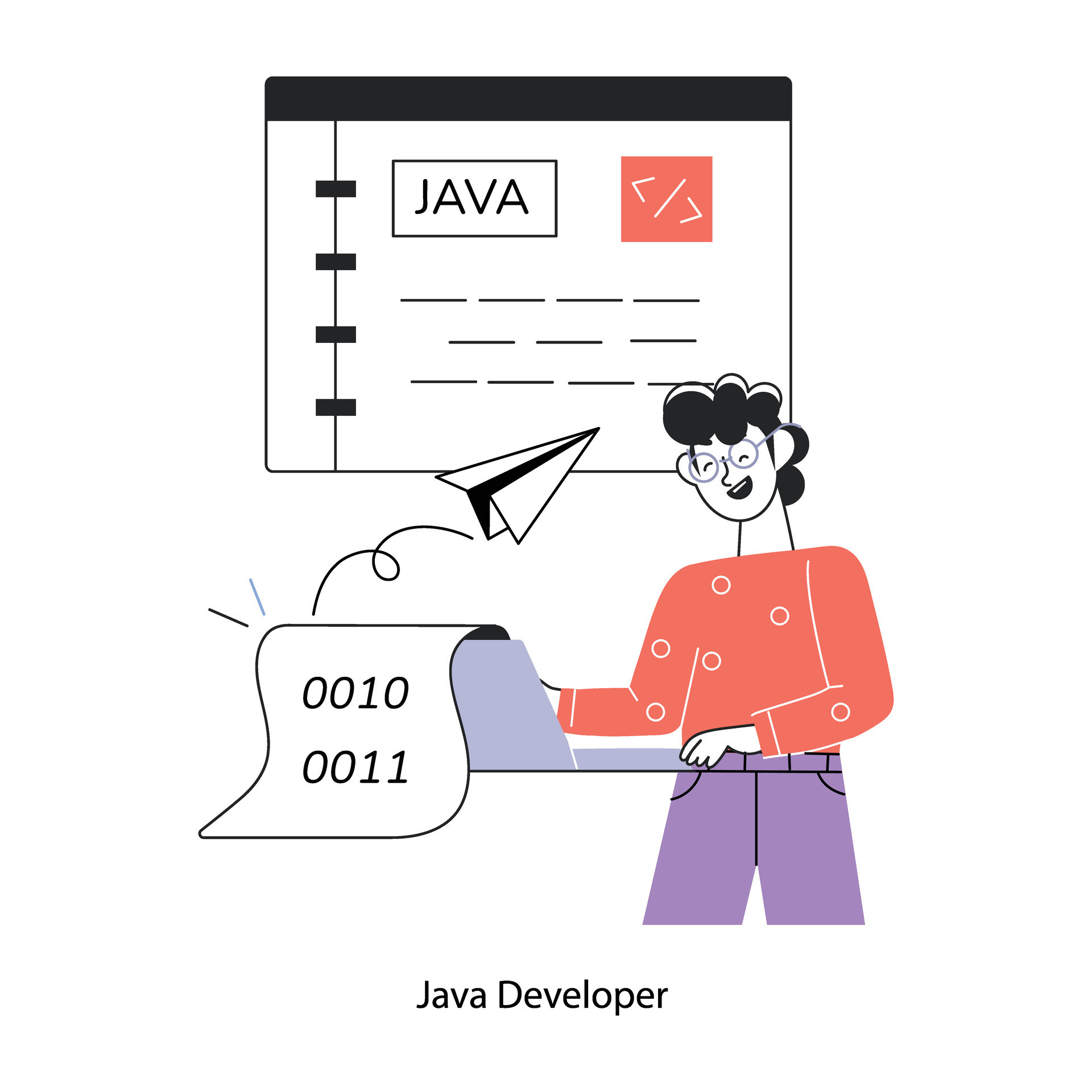 Trendy Java Developer 45799735 Vector Art at Vecteezy