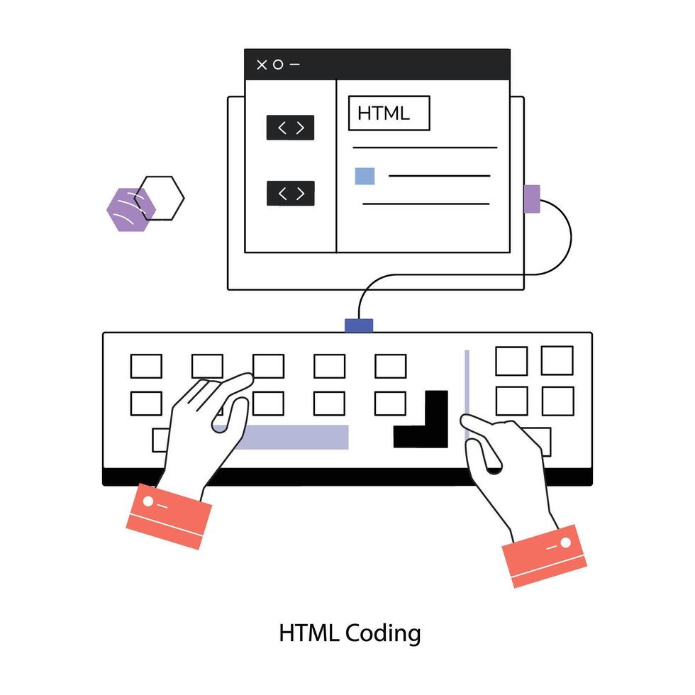 Trendy HTML Coding 45799887 Vector Art at Vecteezy